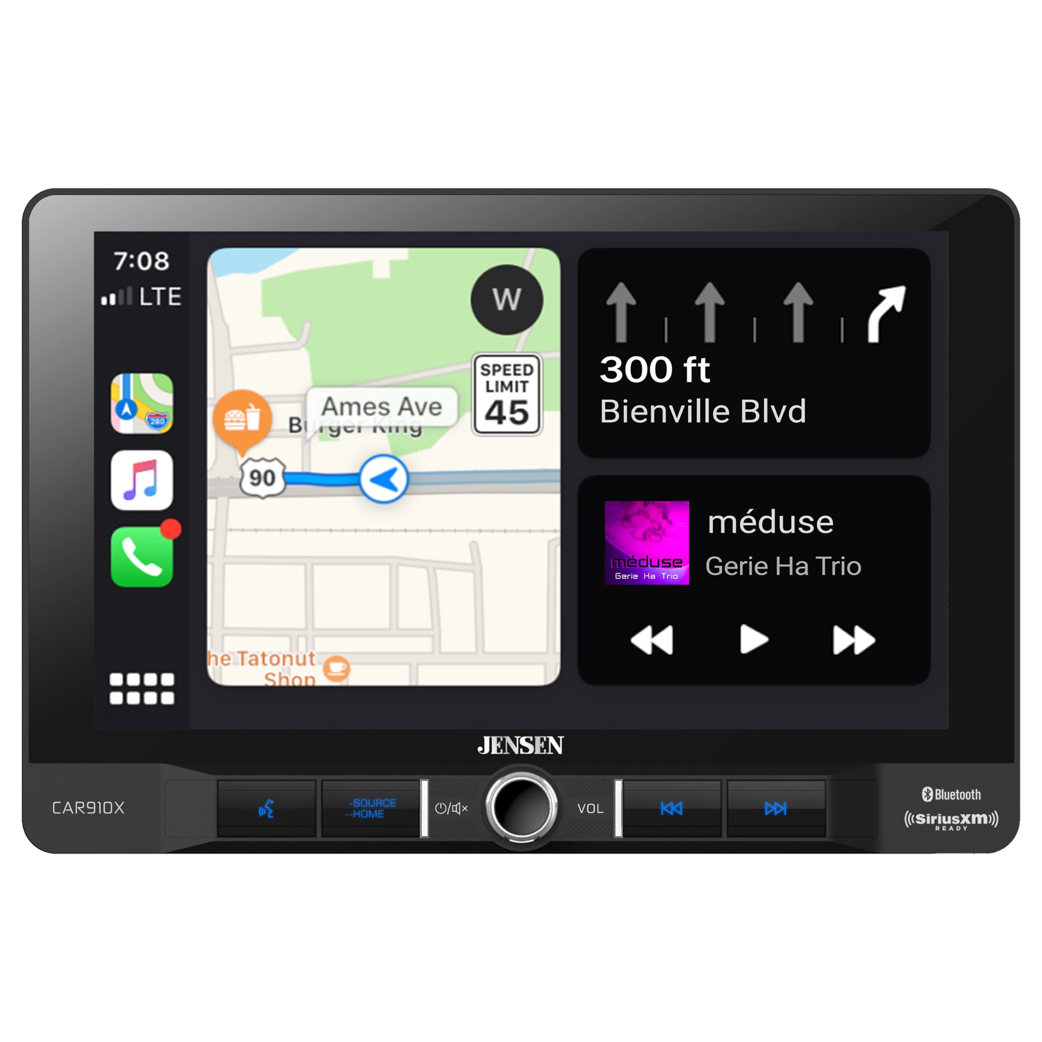 Jensen 9" Touchscreen Bluetooth Radio w/ Apple CarPlay & Android Auto ...