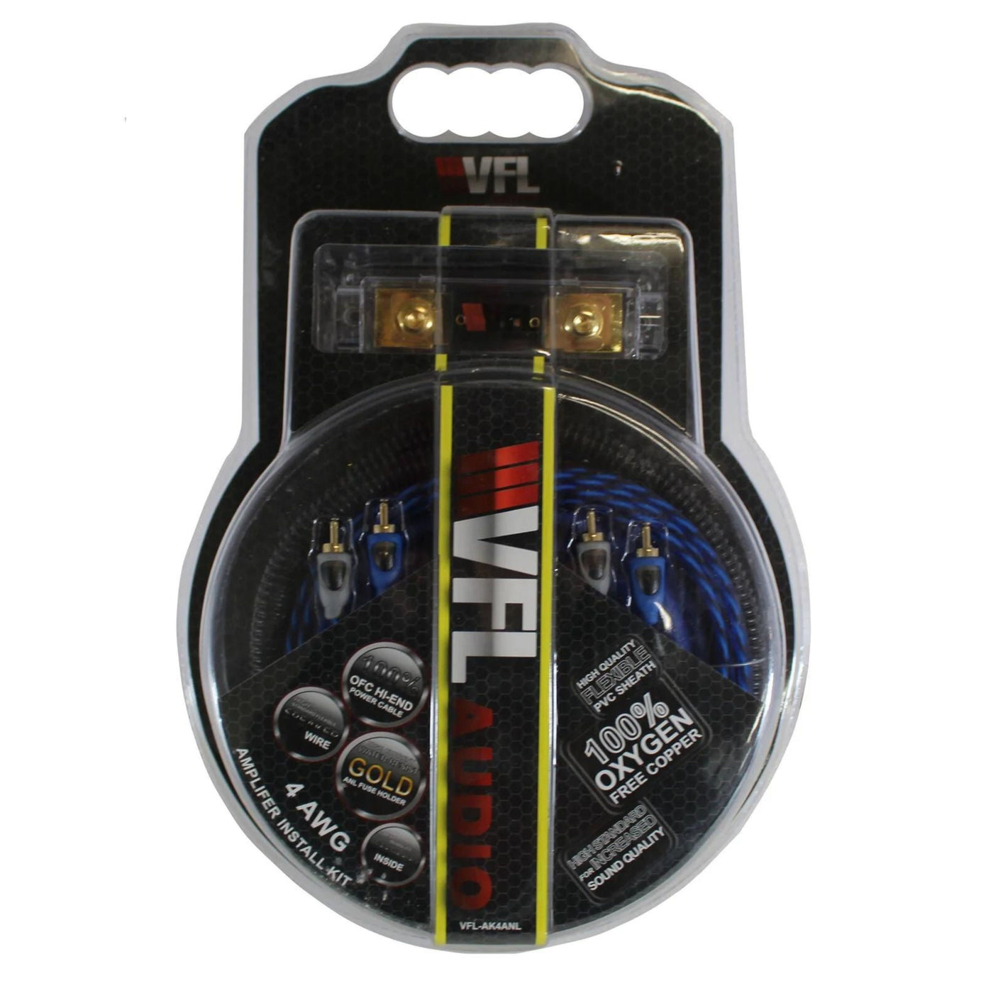 4 AWG Amp Install Kit 100A ANL w/ Gold Plated Fuse Holder VFL-AK4G ...