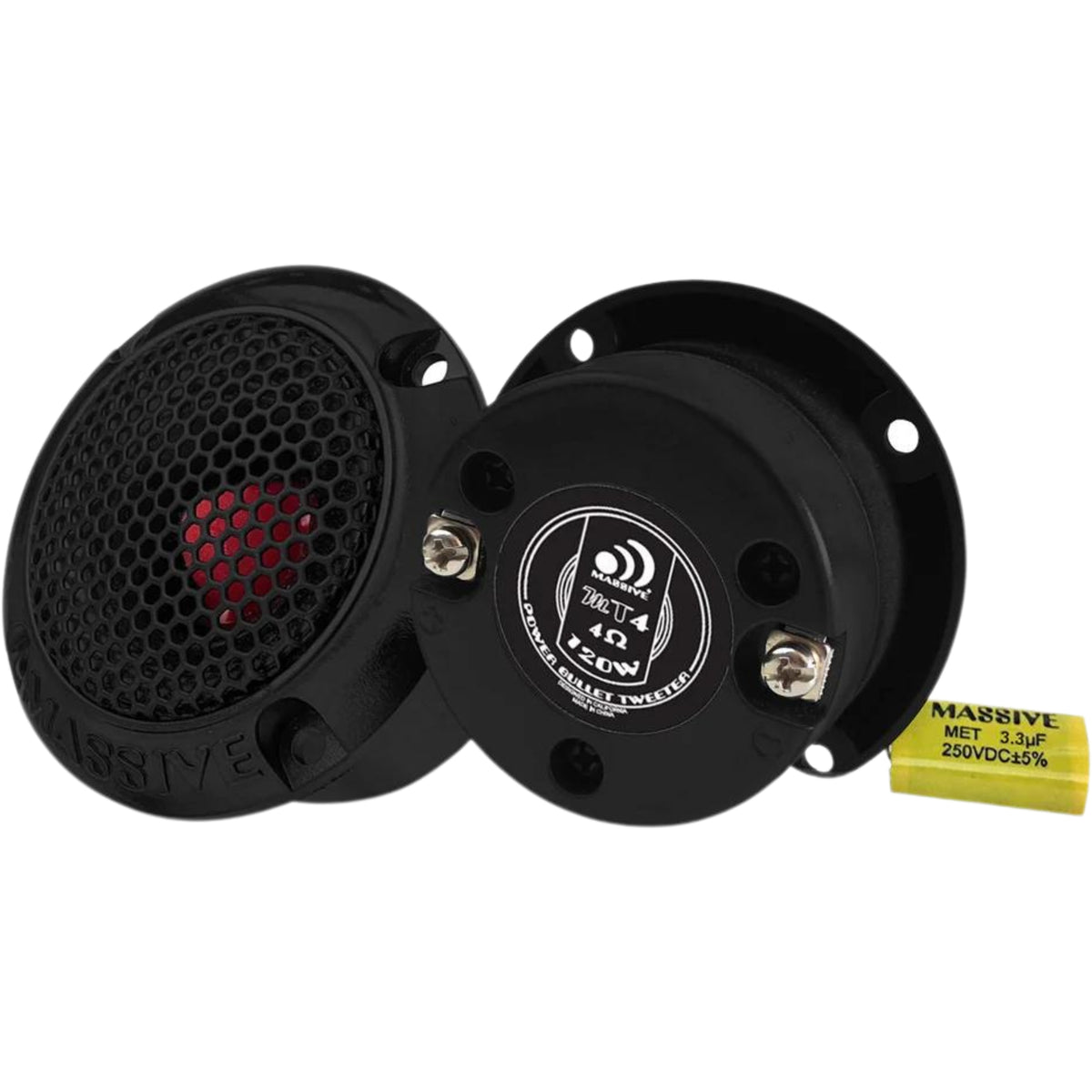1" 60W RMS 4-Ohm Power Super Tweeter Massive Audio MT4 Series — Big ...