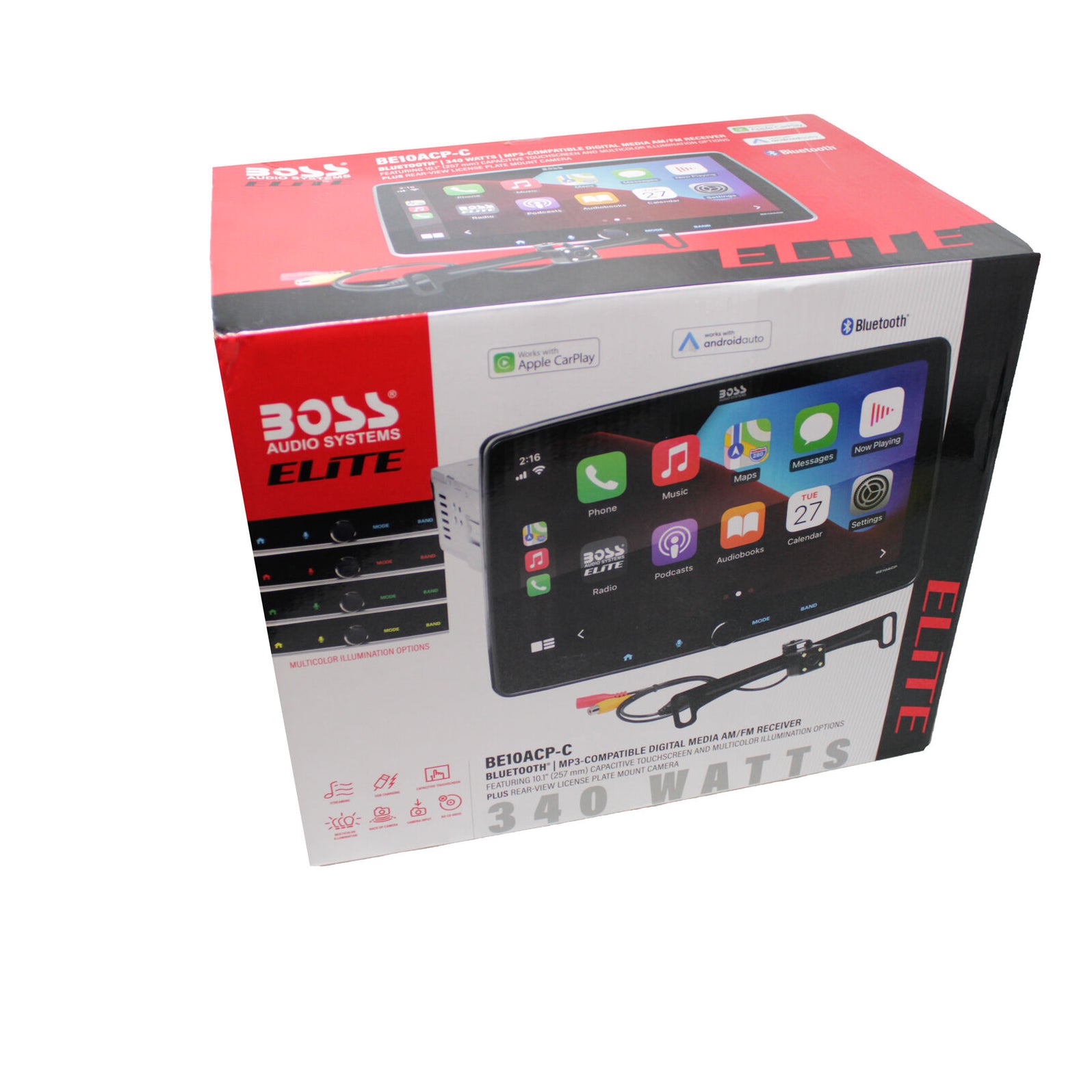 BOSS 10.1" BT Touchscreen Digital Radio 1 Din Apple CarPlay & Camera ...