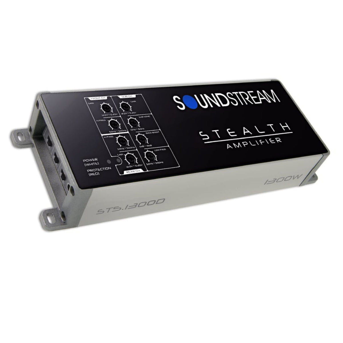 5-Channel 1300 Watt 2-Ohm Micro Compact Car Audio Amplifier Soundstrea ...