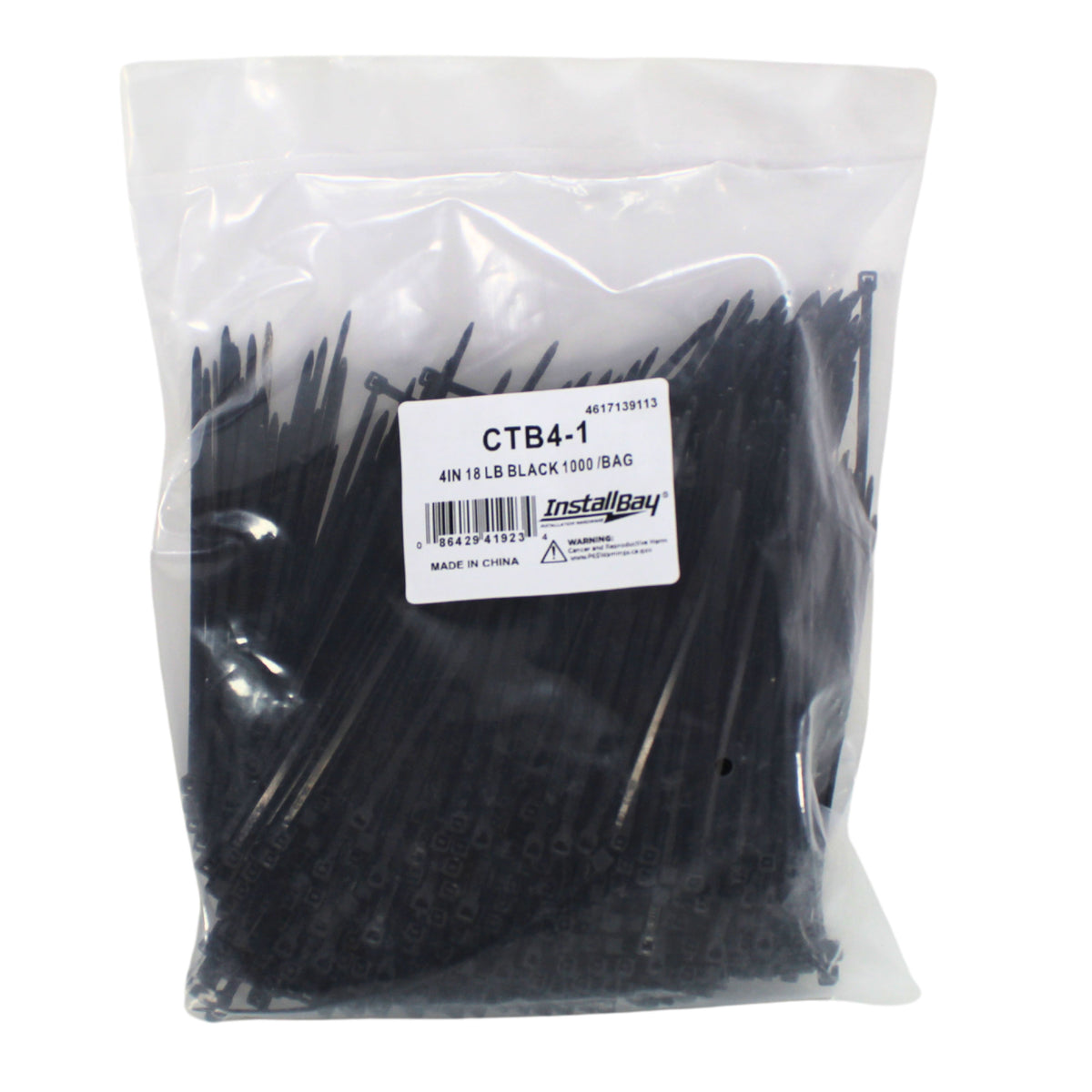 Universal 4" Black Cable Ties | UV Resistant 18lb Tensile Strength ...