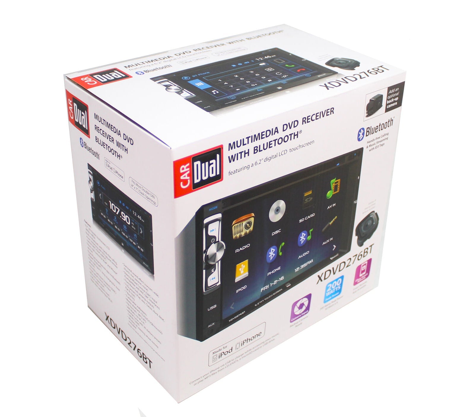 Dual XDVD276BT 6.2" LCD Touchscreen 2 Din CD, DVD Bluetooth Receiver ...