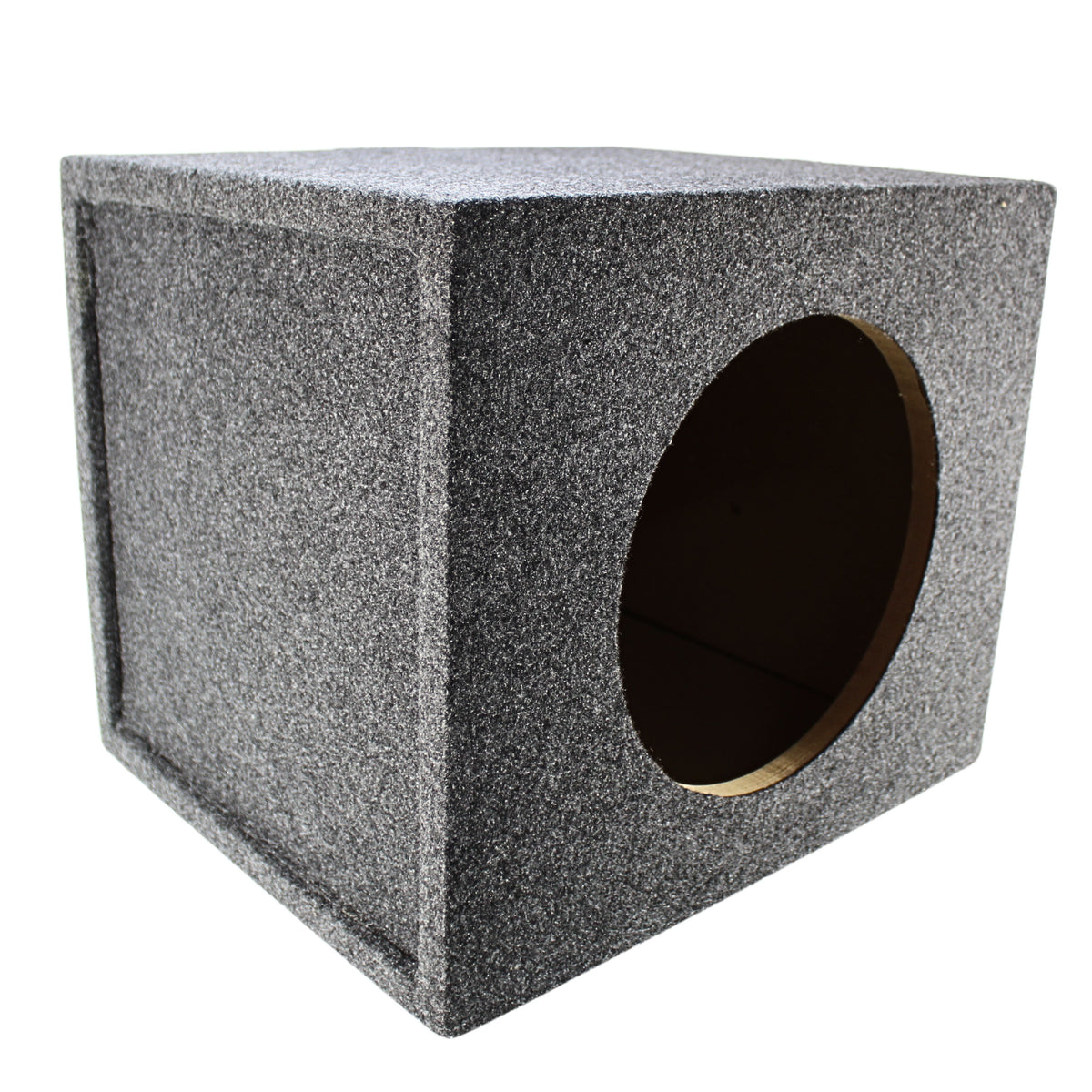 Single 10” Sealed Carpeted Subwoofer Box Made w/ Heavy-Duty MDF Constr ...