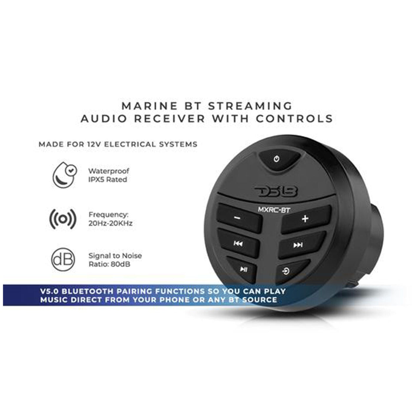 DS18 Hydro Marine & Power Sport Head Unit Bluetooth Remote Control ...