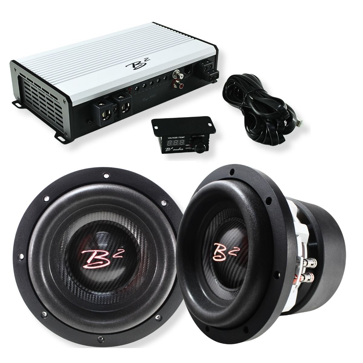 B2 Audio RAMPAGE & RAGE 3.5K Combo 2x 8" Subwoofers + 3500W Monoblock ...