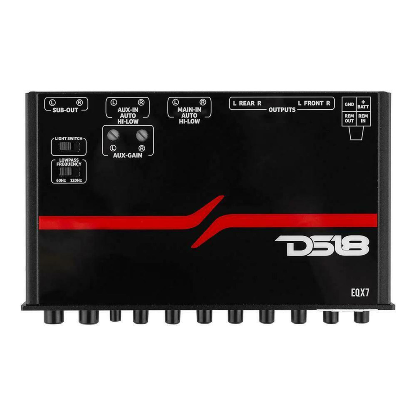 DS18 High Volt 1/2 Din 7 Band Stereo Equalizer with Subwoofer Control ...