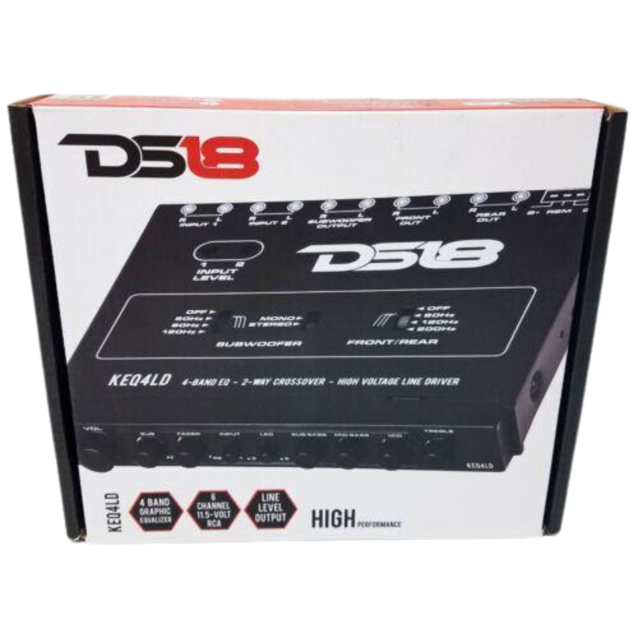 DS18 4 Band Graphic Equalizer Six Channel Line Driver Subwoofer Level ...