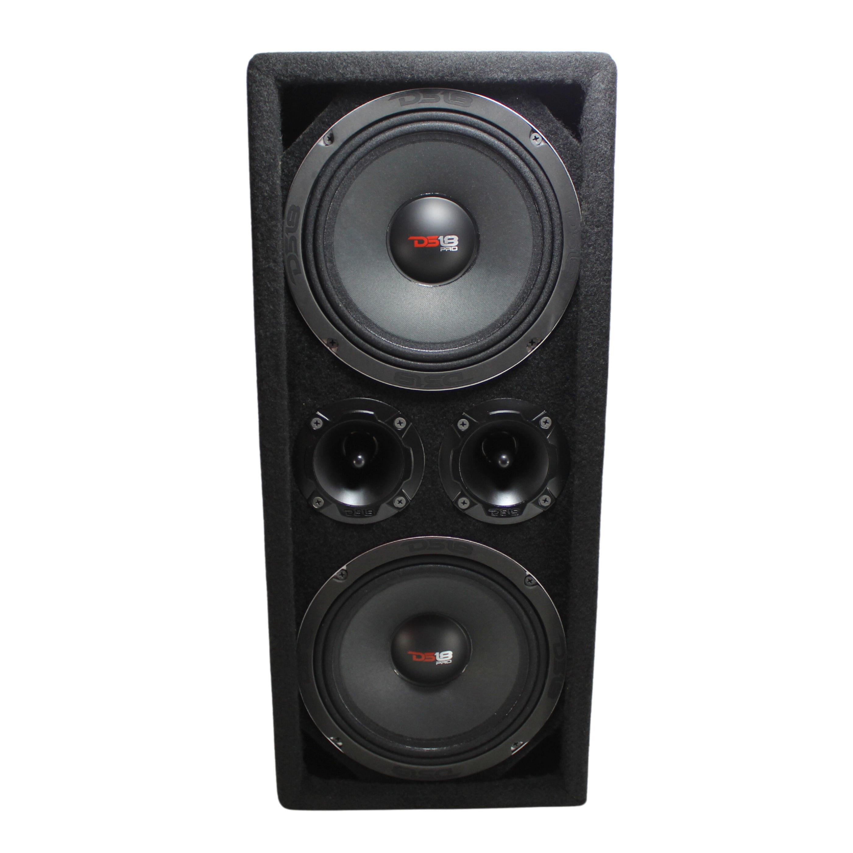 DS18 Pro Audio Fullrange Box w/ Dual 8" Loudspeakers & Dual 3" Bullet ...