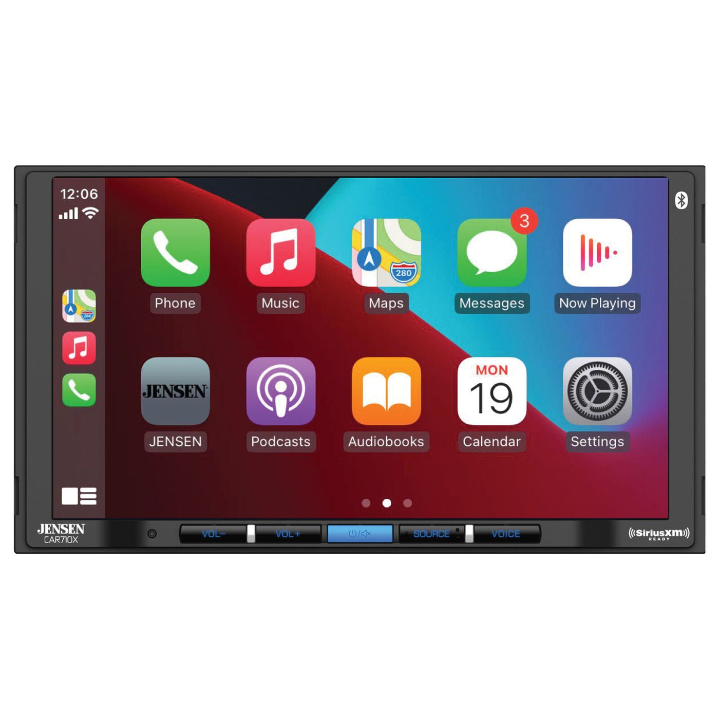 Jensen 7” Touchscreen Bluetooth Radio w/ CarPlay & Android Auto — Big ...