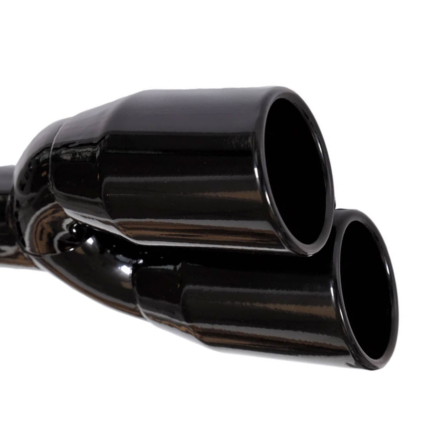 Mach-Speed Dual Round Slant Cut Satin Shine Black Exhaust Tip BT-ET007 ...