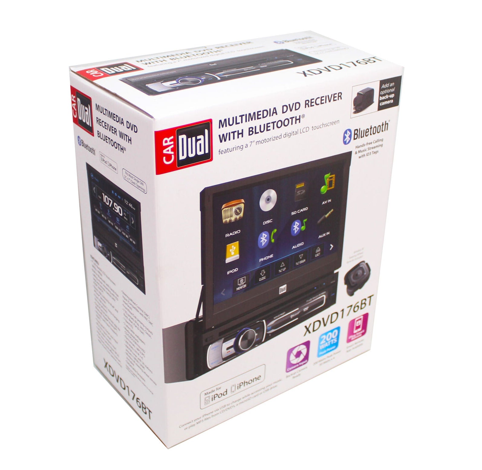 Dual XDVD176BT 7" Touchscreen Bluetooth Single Din Multimedia Receiver ...