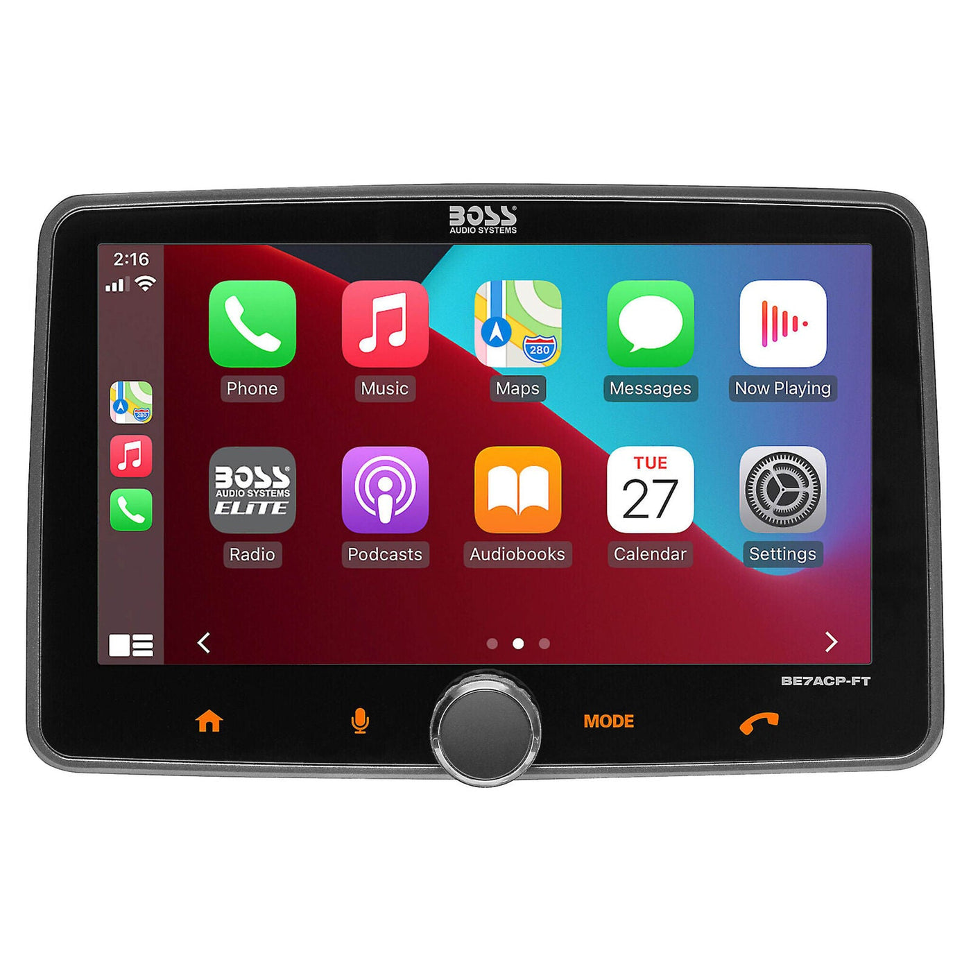 BOSS 7" Touchscreen 1-Din BT Radio with Apple CarPlay & Android Auto ...