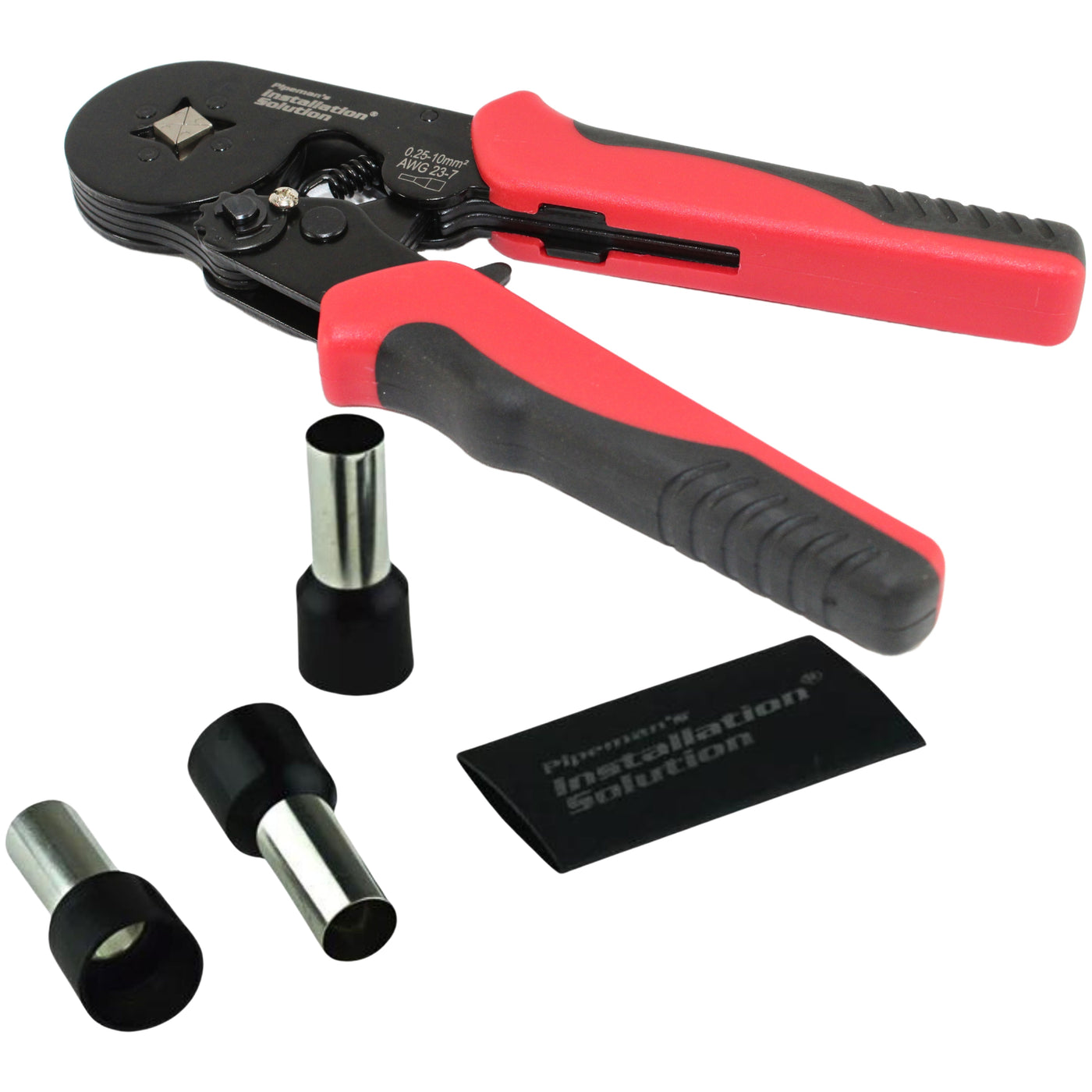 Installation Solution 7" Red Ferrule Crimper with 8 GA Ferrules and He ...