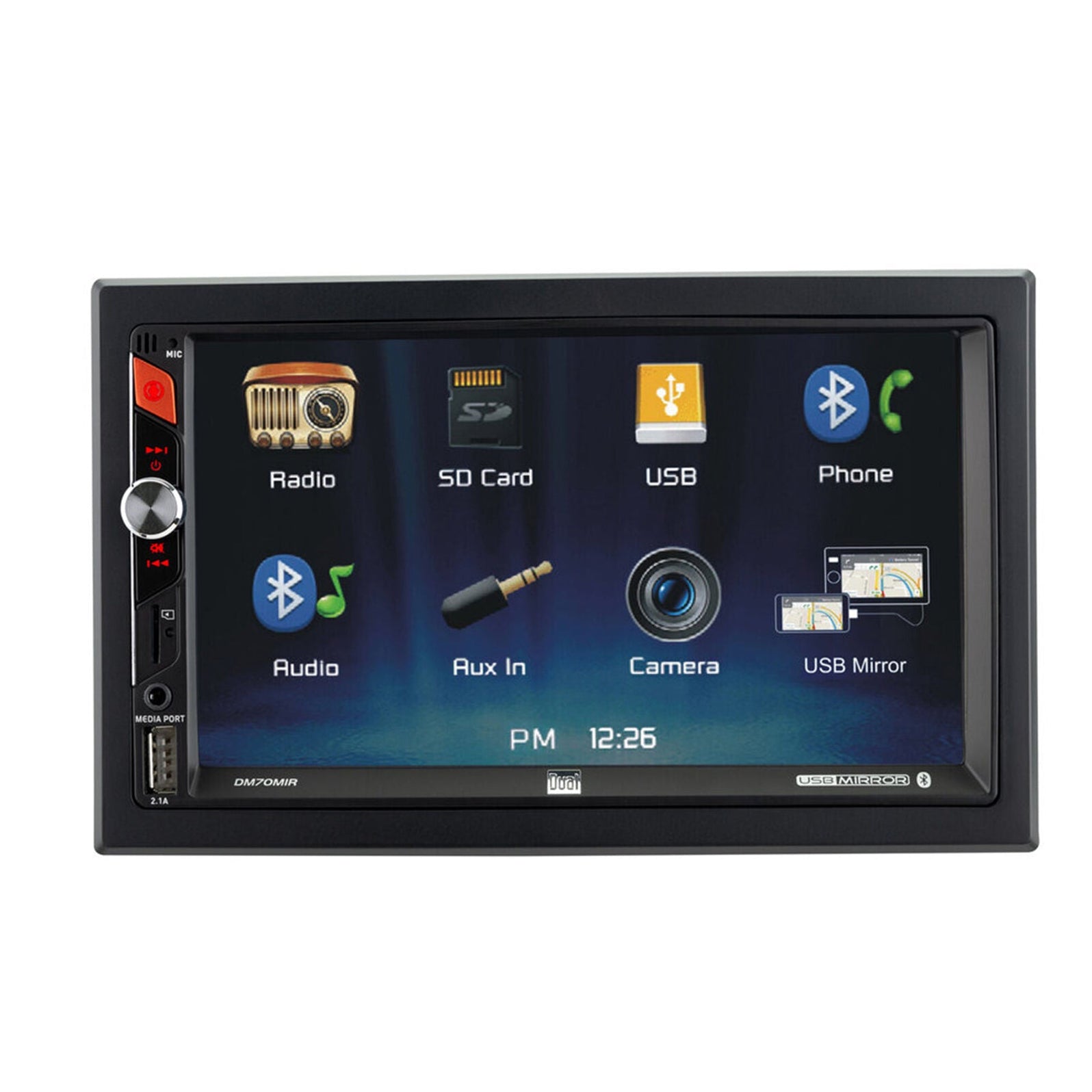 Dual 7" 2-Din Touchscreen Screen Mirroring Bluetooth Multimedia Radio ...