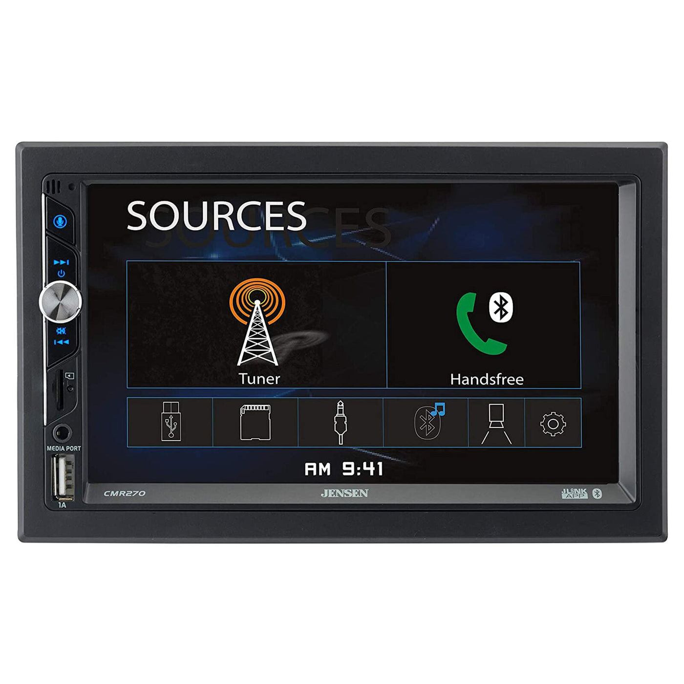 Jensen CMR2720 7" Touchscreen Bluetooth 2 Din Multimedia Receiver — Big ...