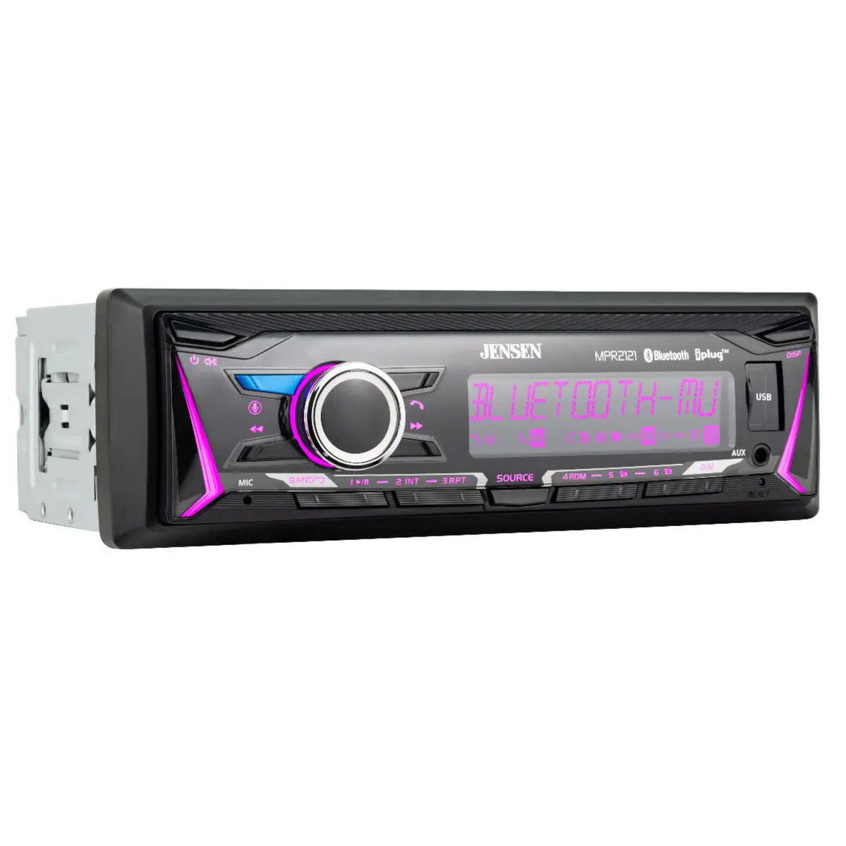 Jensen Mechless Receiver with Bluetooth and RGB Custom Colors MPR2121 ...