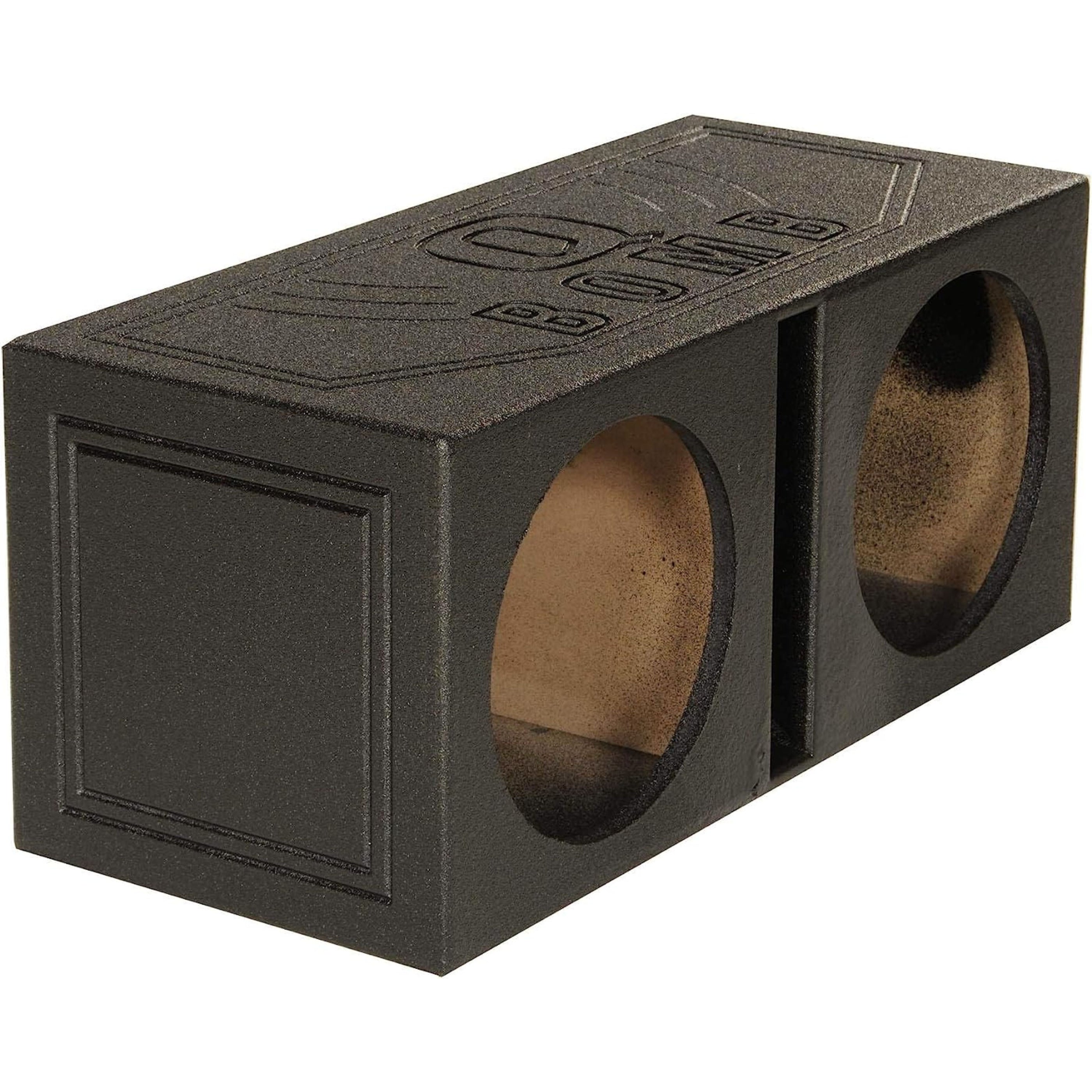 Dual Vented 12" Rhino Coated Sub Woofer Speaker Box Ported Chamber ...