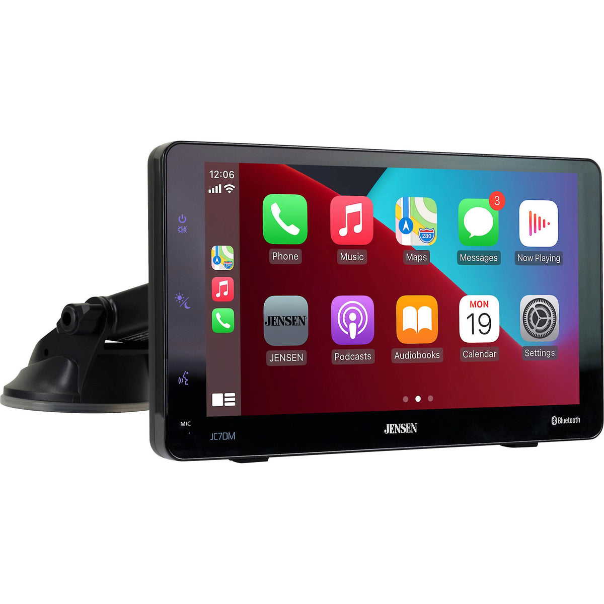 Jensen 7" Touchscreen Monitor, 12V Power Adapter w/Apple & Android Com ...
