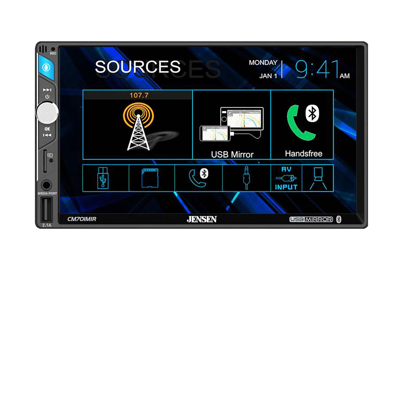 Jensen 7" 2-Din Touch LCD USB Mirroring Bluetooth Radio — Big Jeff ...