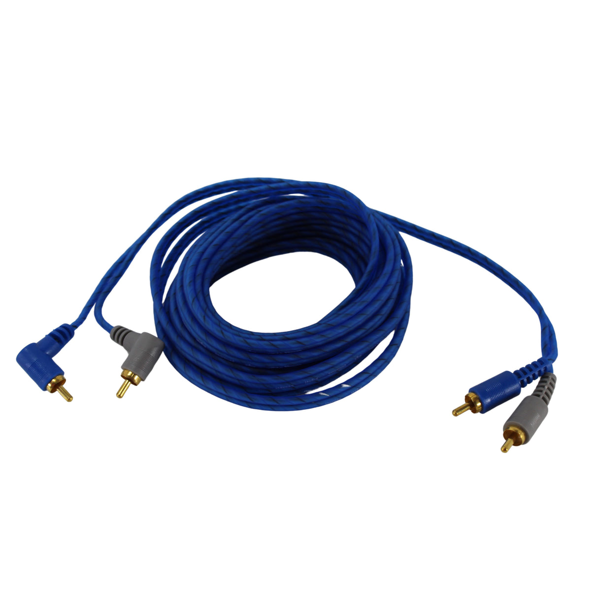 Cobalt 16.39Ft (5.0 Meter) Blue RCA Cable w/ Angled and Straight Termi ...
