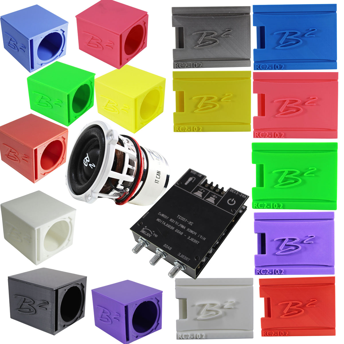 B2 Audio RC2 2" RC Car Subwoofer w/ 2ch Bluetooth Chip Amp & Single Ve ...