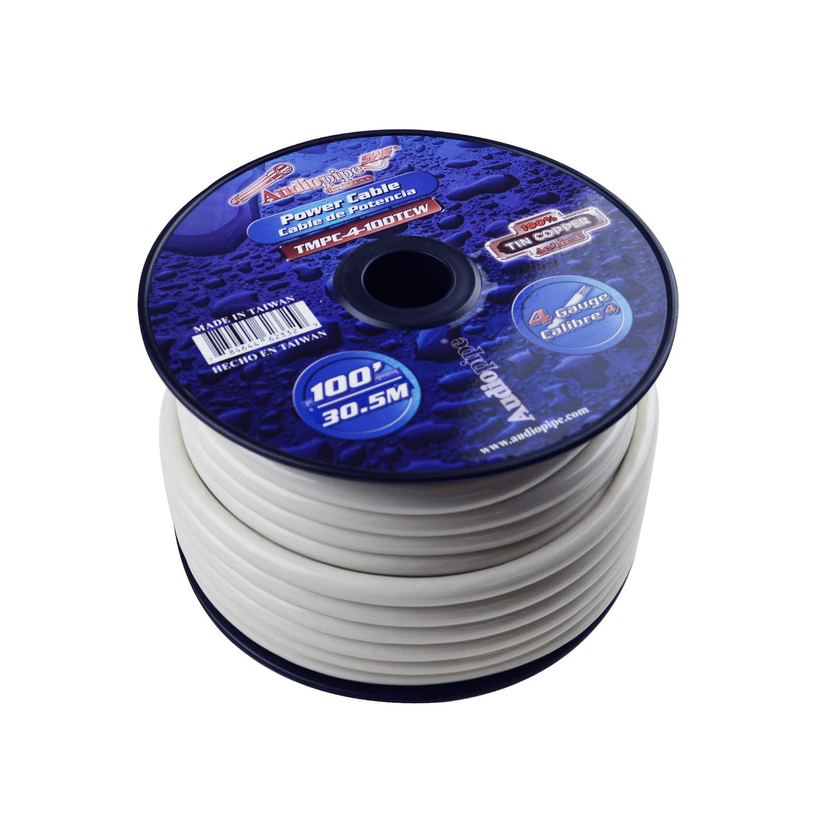 Audiopipe 4 GA OFC Tinned Marine Power/Ground Wire Wht Lot Cut By The ...