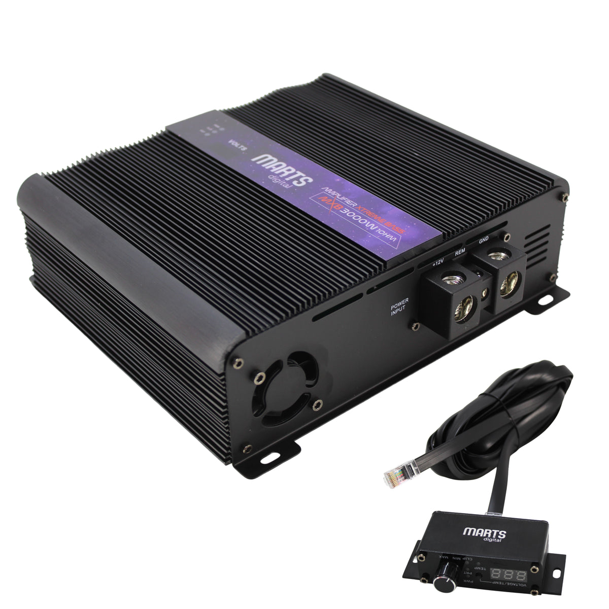 Marts Digital MXB Series Monoblock 3K Bass 1 Ohm Amplifier MXB-3000-1 ...