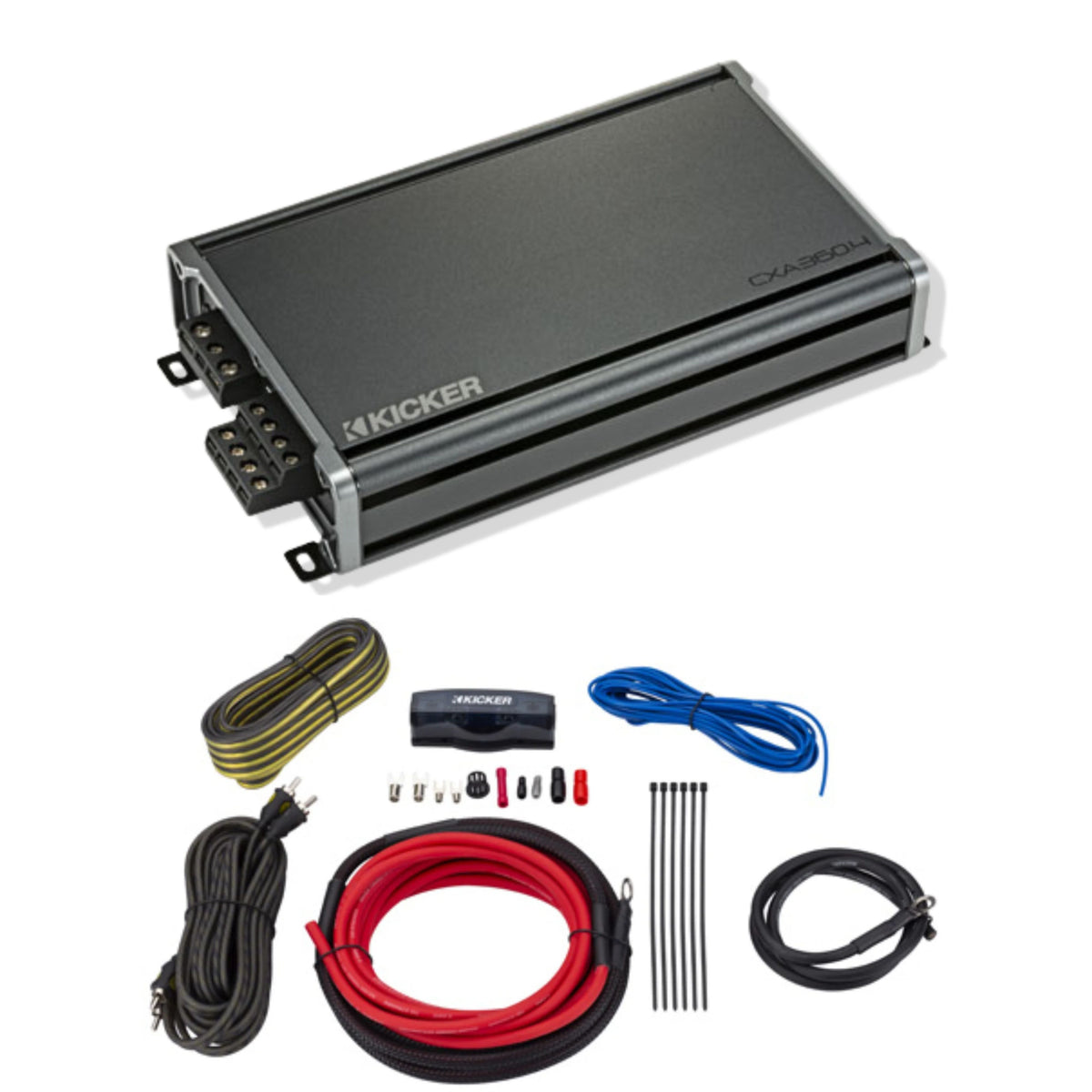 Kicker Full Range 4 Channel Car Amplifier Class A/B 360W RMS 2 Ohm + I ...