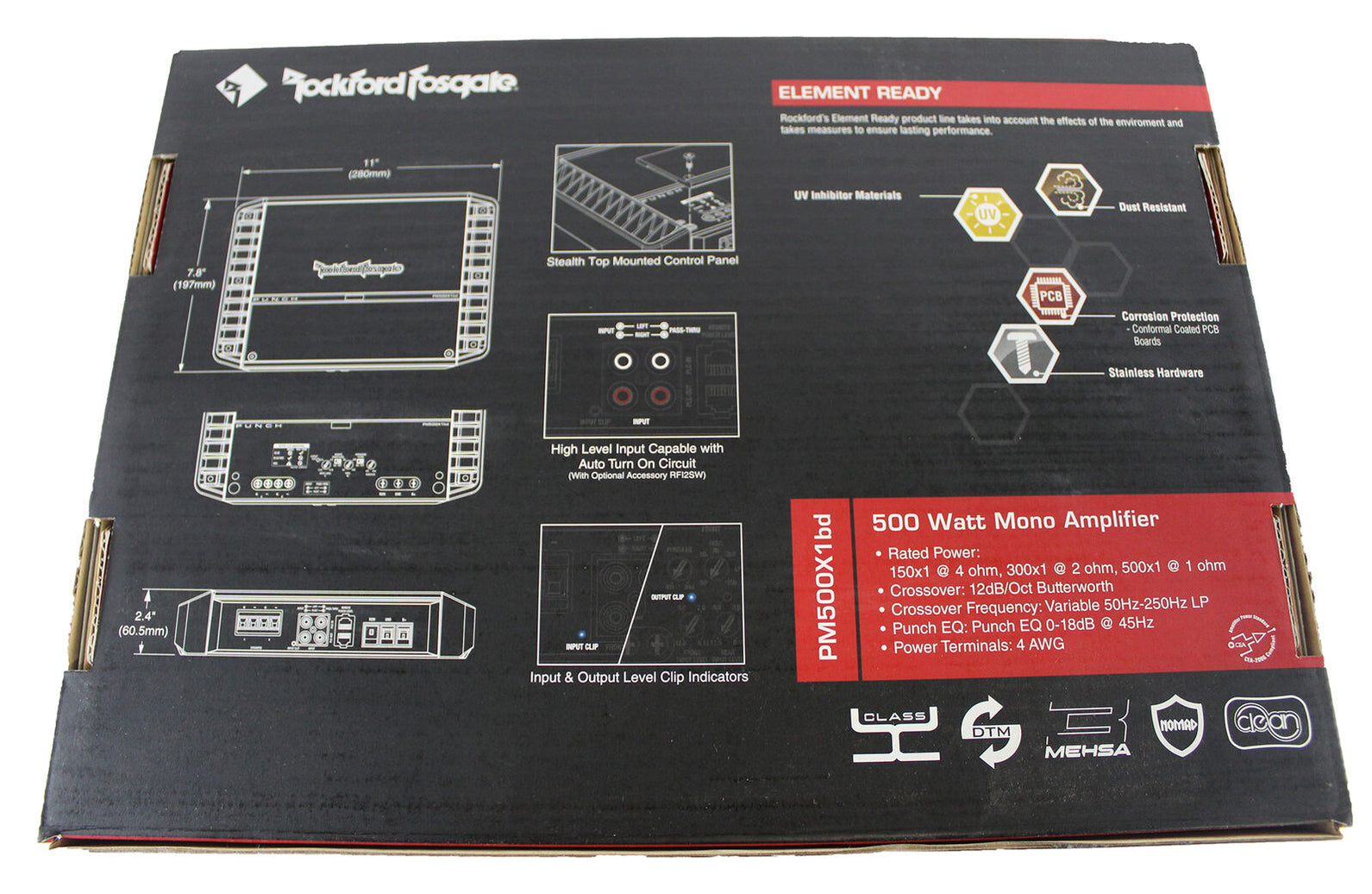 Rockford Fosgate Punch Marine 500W Class-bd Mono Subwoofer Amplifier ...