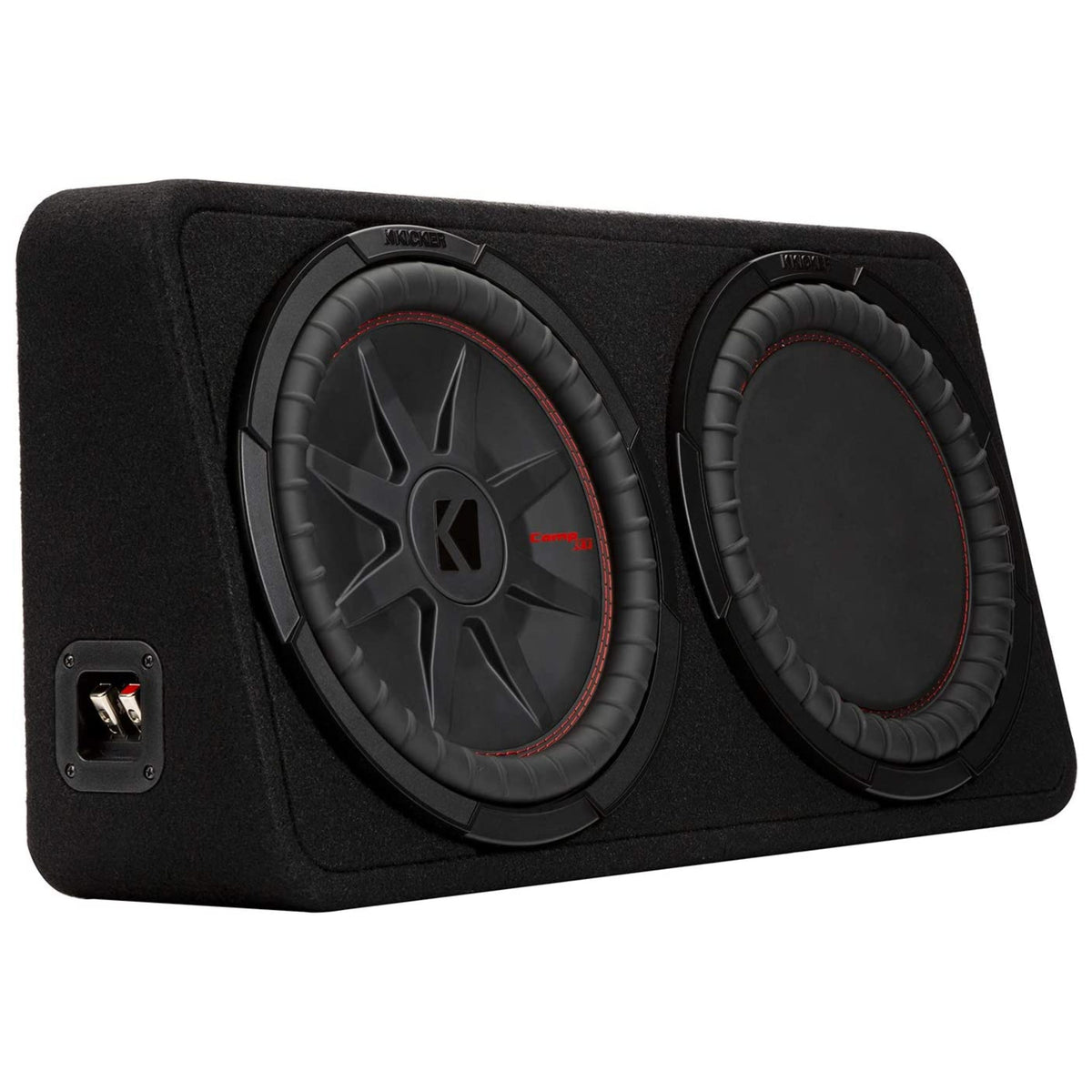 Kicker CompRT Series Dual 12" 500W RMS 2-Ohm Loaded Subwoofer Enclosur ...