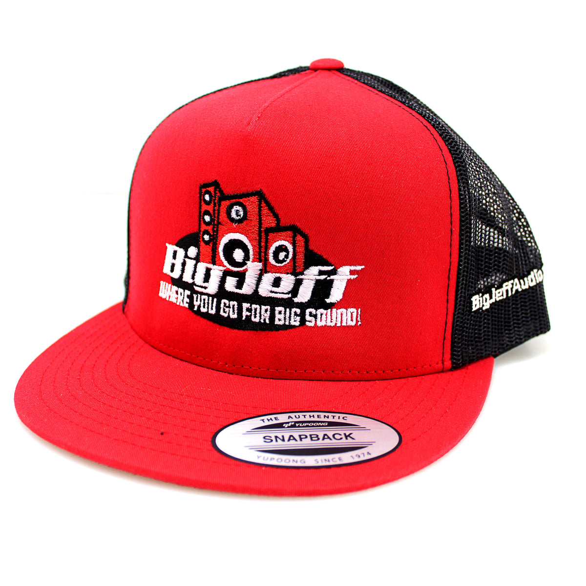 Official Big Jeff Audio Black/Red Trucker Hat with Big Jeff Audio Logo ...