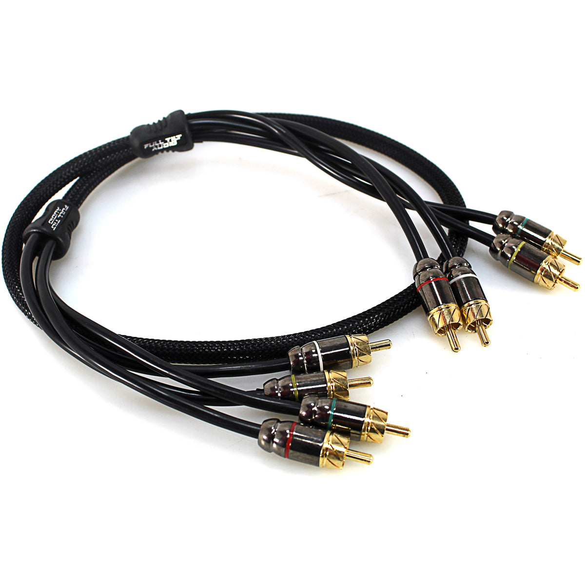 Full Tilt Audio HQ 3 Foot 4 Channel Gold Tip Interconnect RCA Cable FT ...