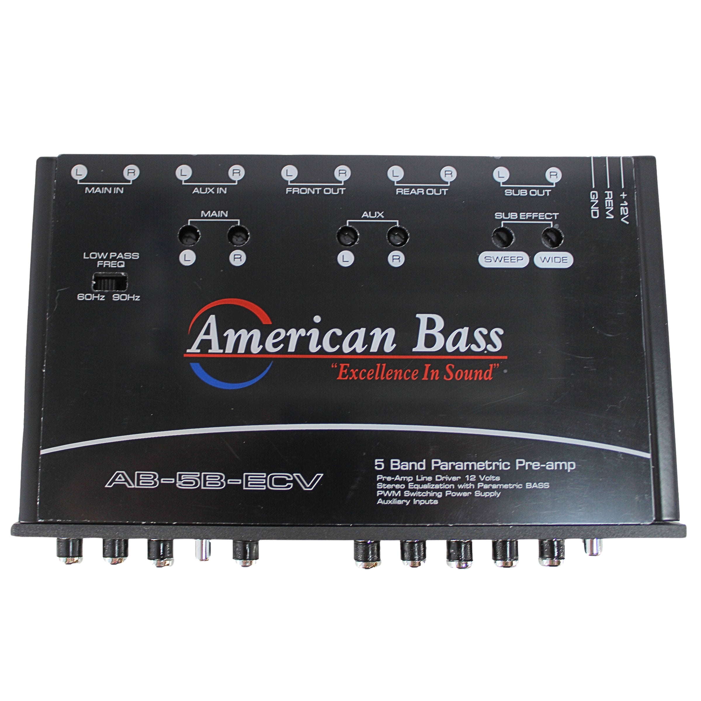 American Bass 5 Band Equalizer with Built in Voltmeter Digital Display ...