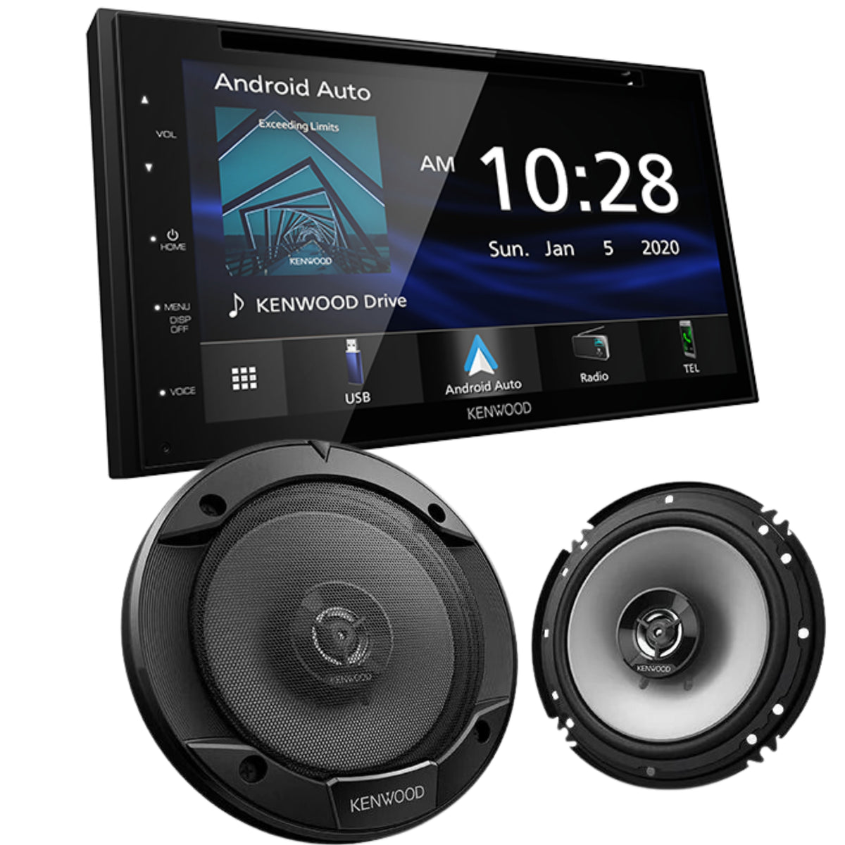 Kenwood DDX5707S DVD Receiver & Kenwood Sport Series 6.5" 2-way car sp ...