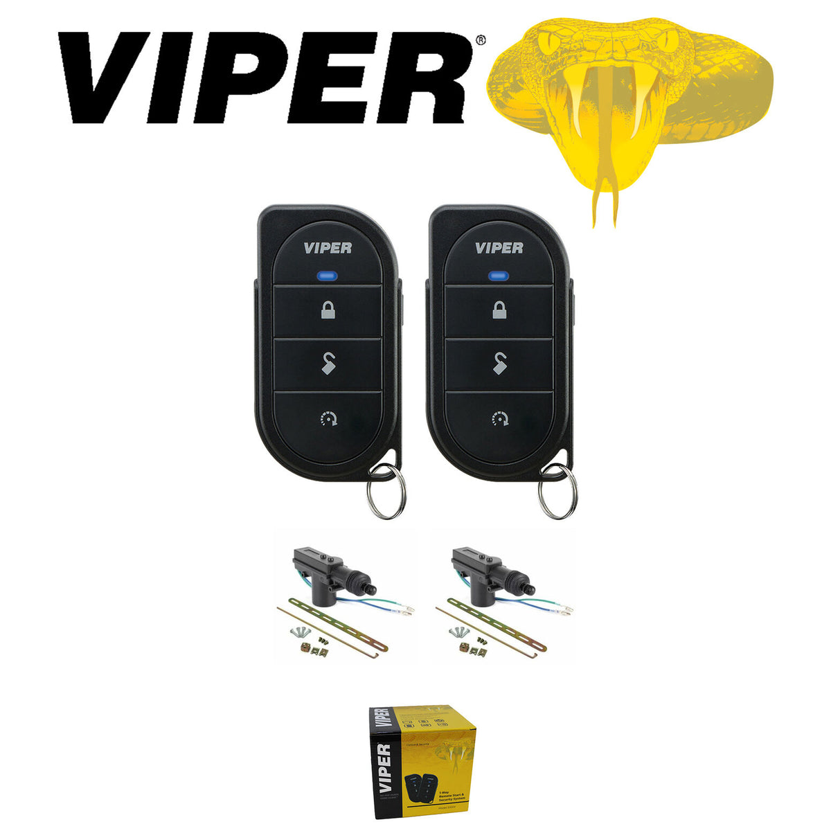 Viper 1-Way Security and Remote Start System 1/4 MileRange+2Door Locks ...