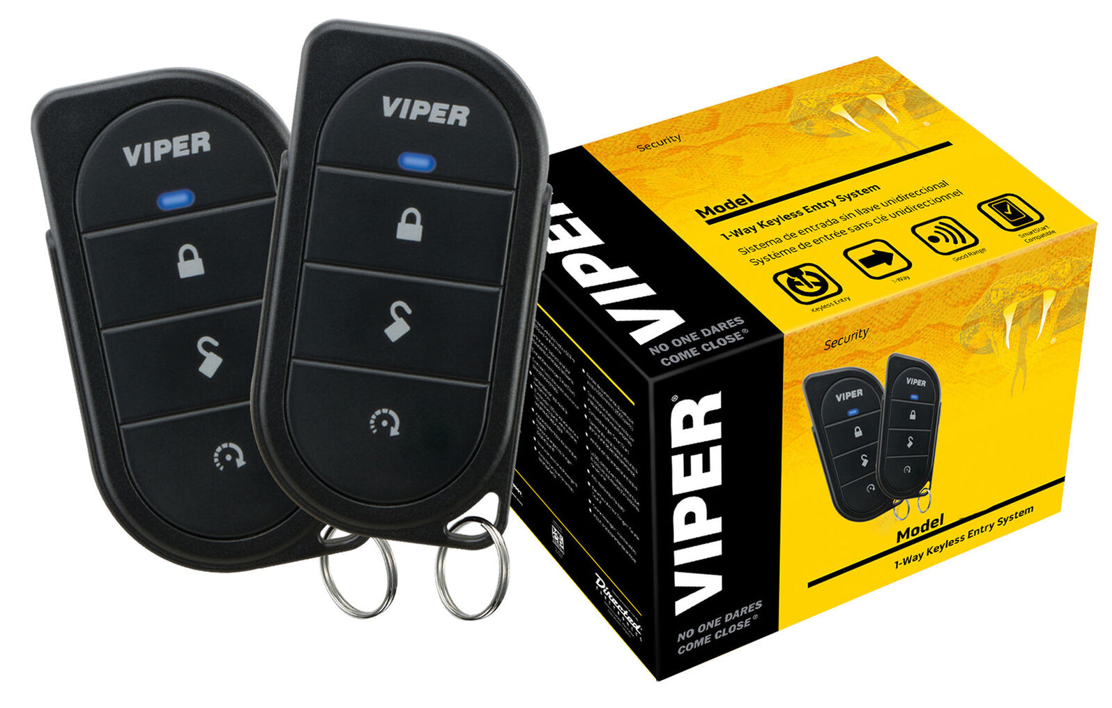 Viper 1-Way Keyless Entry System 2 4-Button Remotes + 2 Door Locks ...