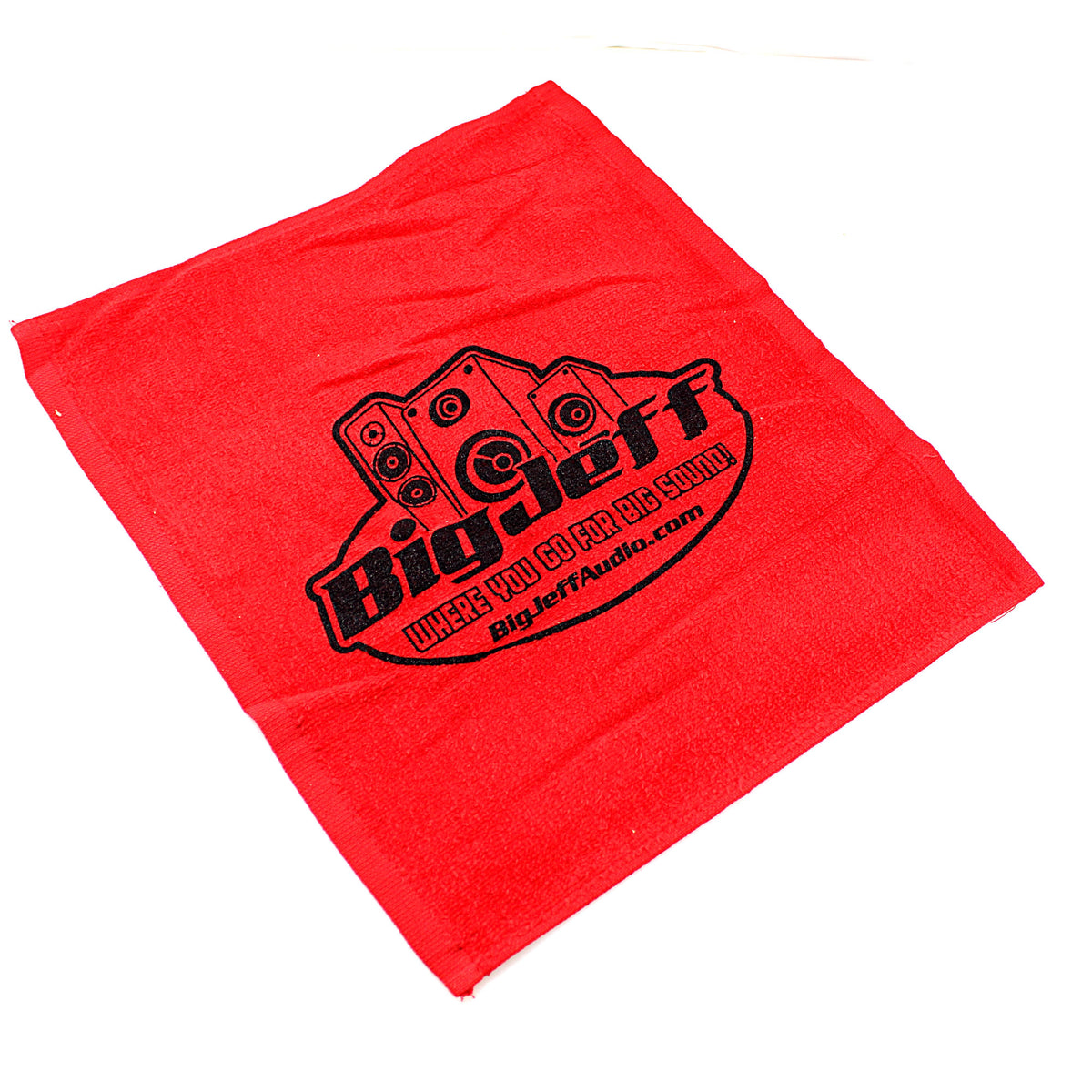 Official Big Jeff Audio Red 100% Cotton 15 x 13 Towel with Logo — Big ...