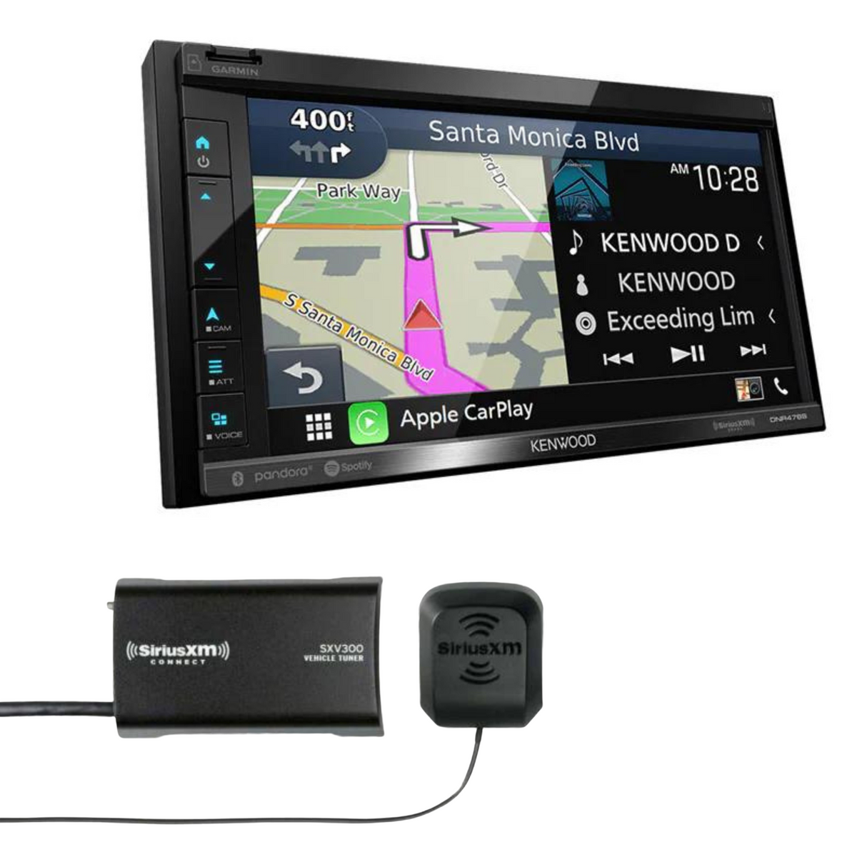 Kenwood Navigation Receiver DNR476S and SiriusXM Vehicle Tuner Kit SXV ...