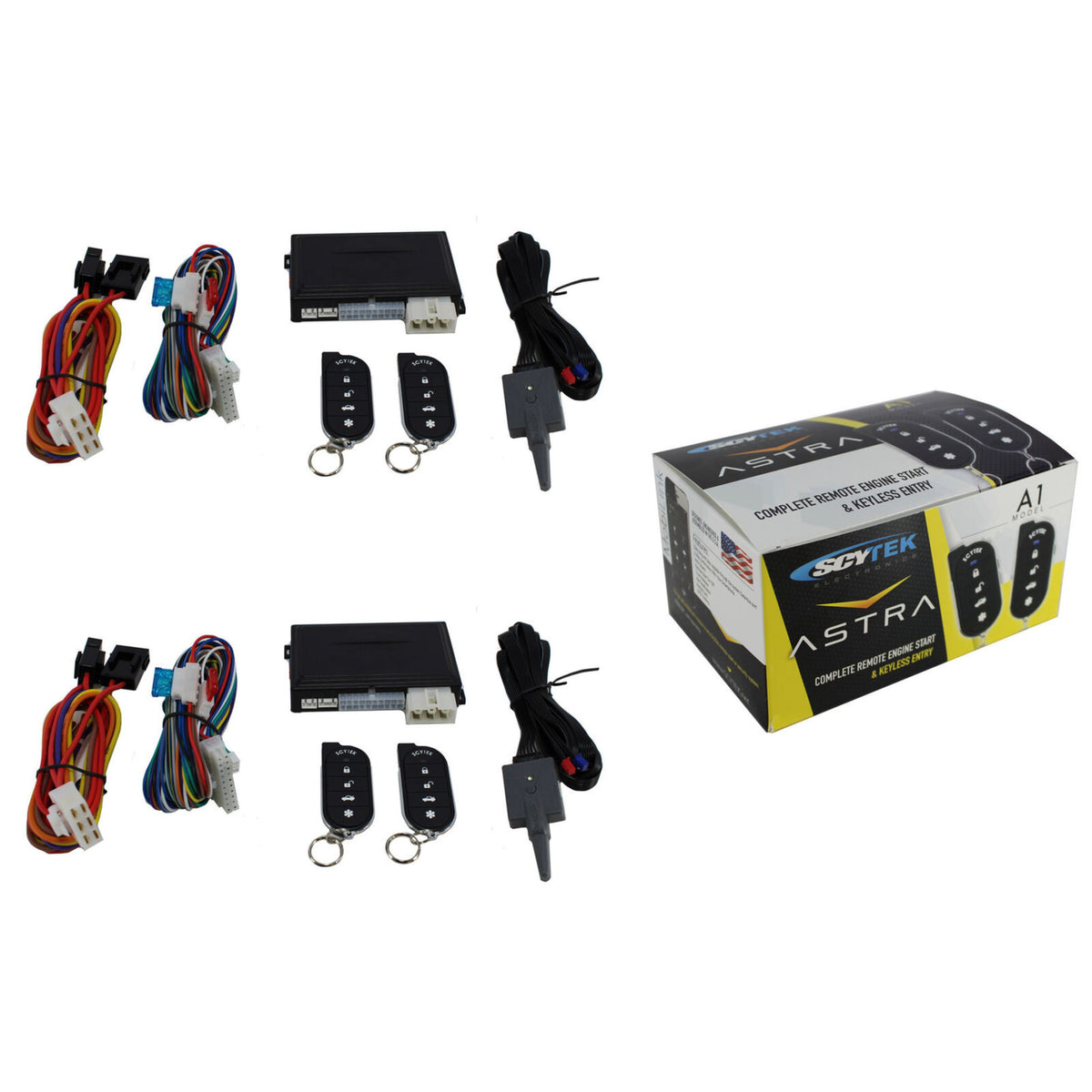 ScyTek A1.1 Complete 1 Button Remote Engine Start System with Two Remo ...