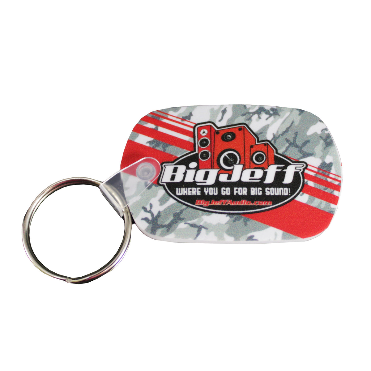 Big Jeff Online Official Logo Camo & Red Key Chain — Big Jeff Online Inc