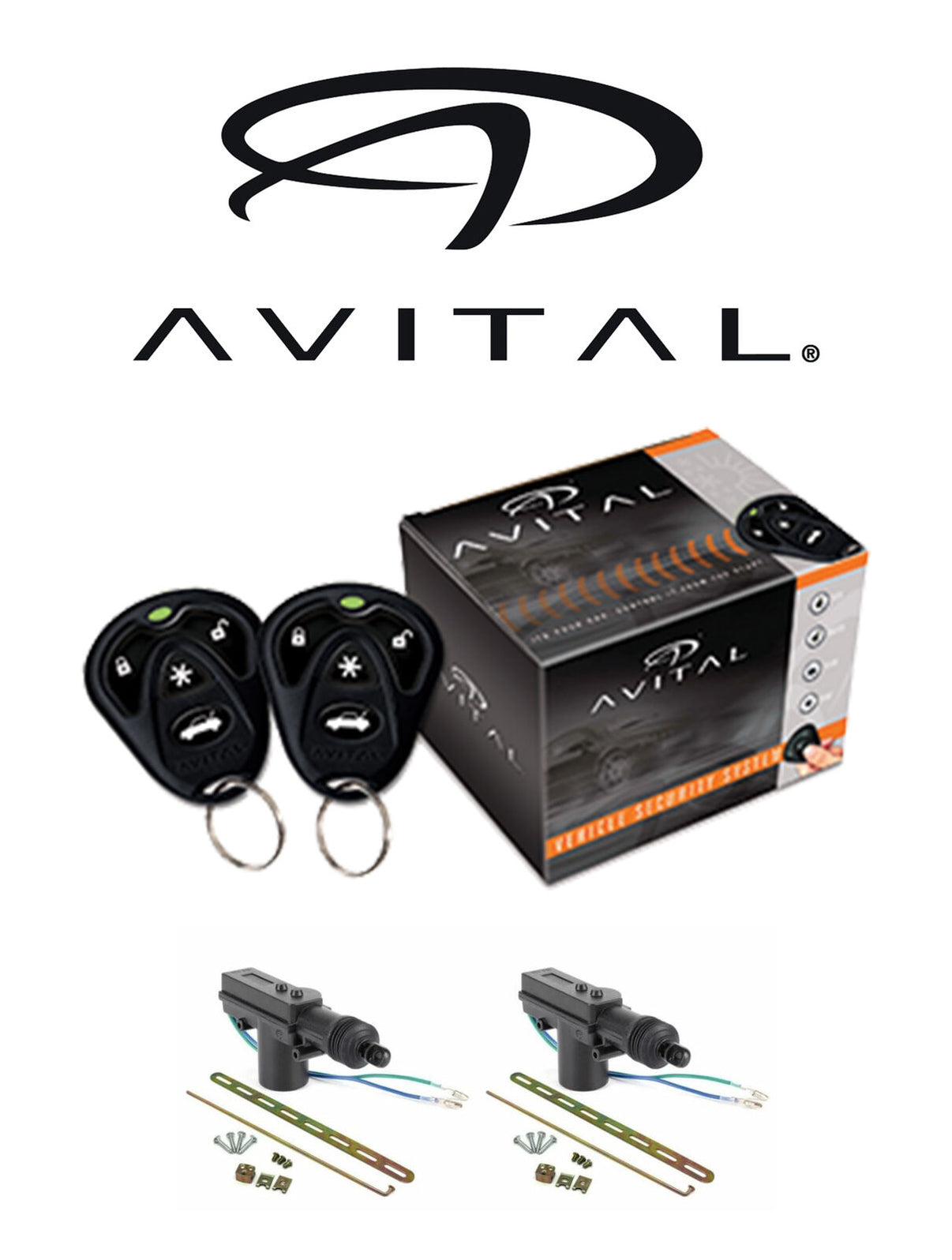 Avital 1 Way Security and Keyless Entry System + 2 Door Locks AV-3100L ...