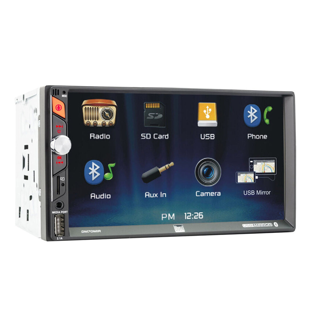Dual 7" 2-Din Touchscreen Screen Mirroring Bluetooth Multimedia Radio ...