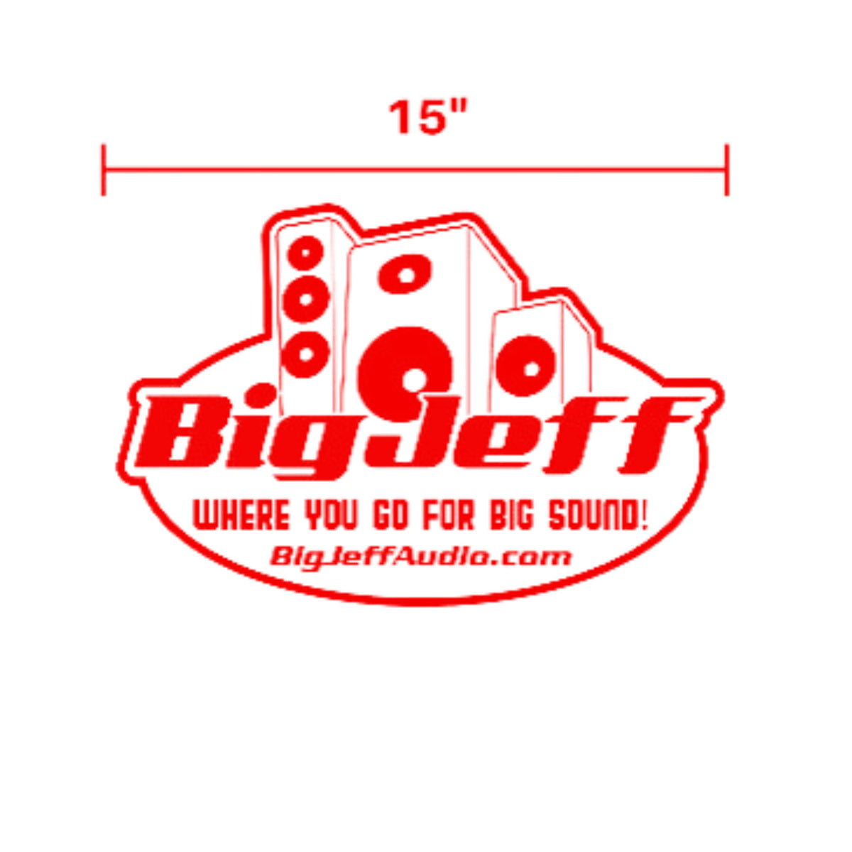 Official Big Jeff Audio Logo 15 inch Sticker — Big Jeff Online Inc