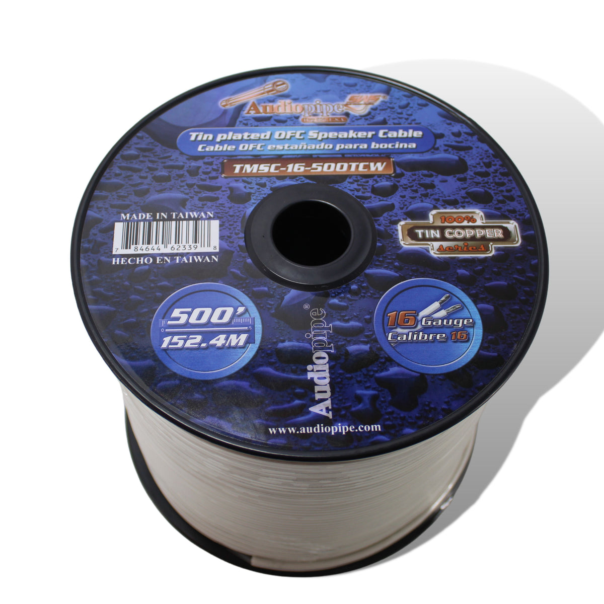 Audiopipe 16 GA 500FT OFC Stranded Marine Speaker Wire Spool White ...