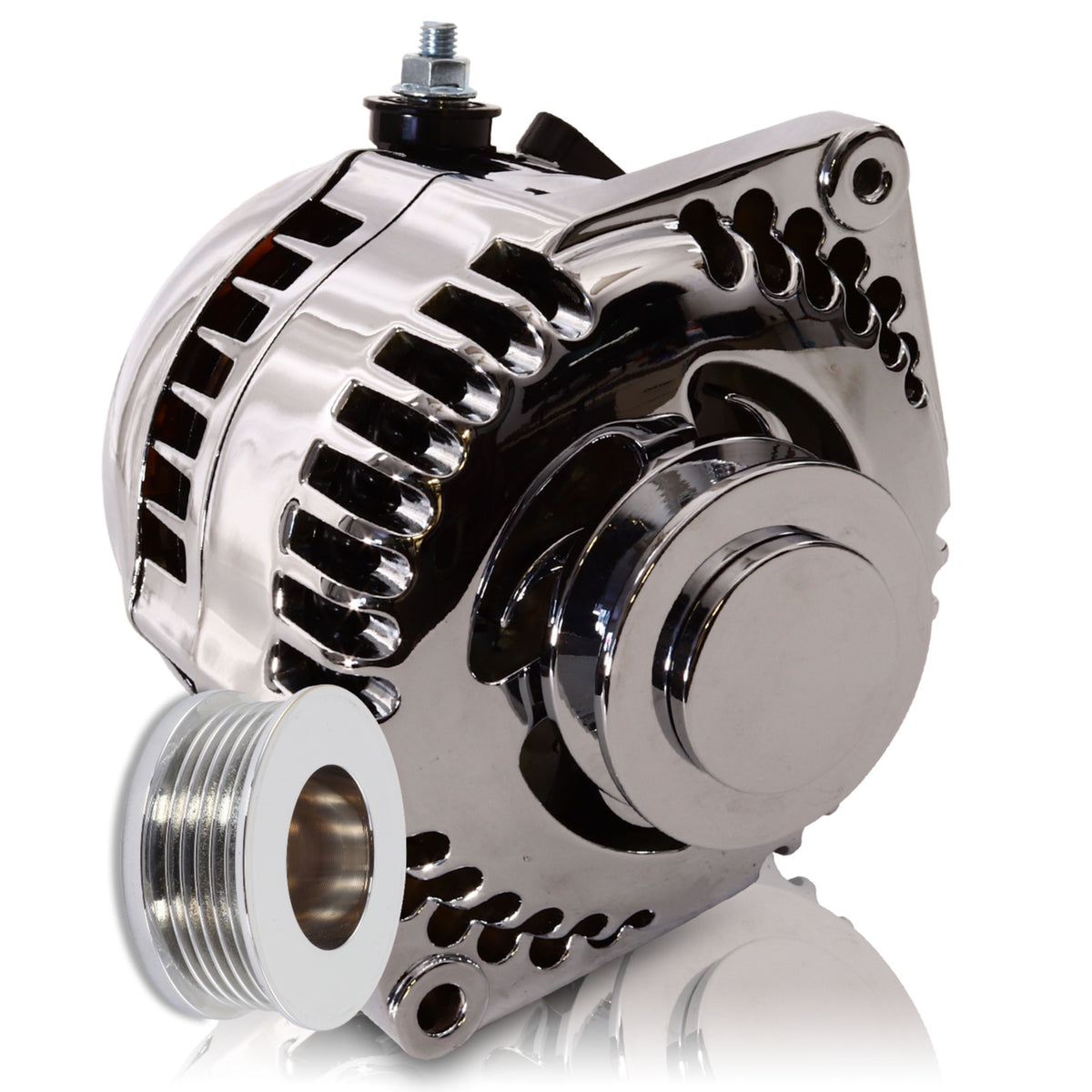 Mechman S-Series 170 Amp Racing Alternator 63 - 85 GM Polished Finish ...