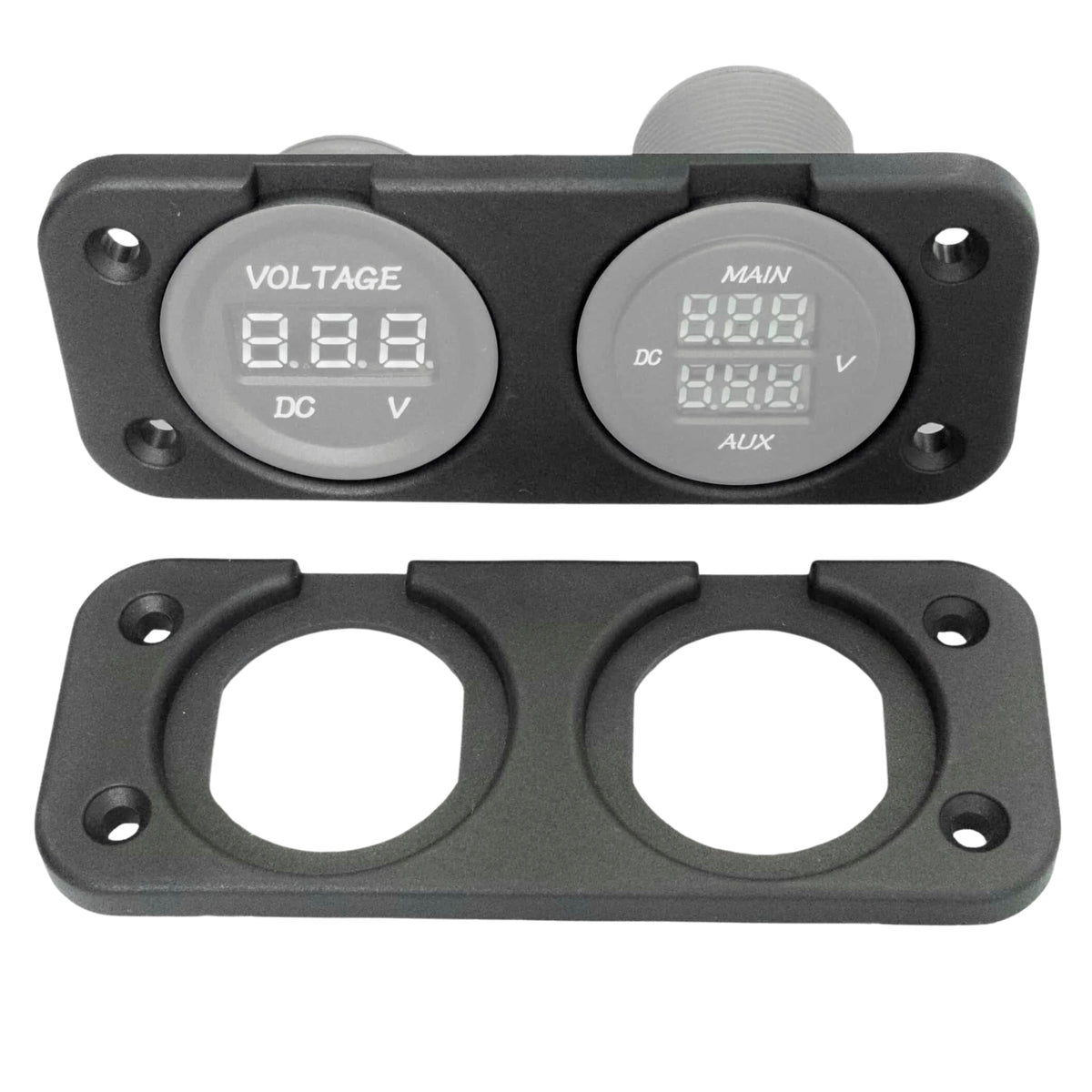 Sparked Innovations ABS Dual Voltmeter Gauge Panel Mounting Plate Blac ...