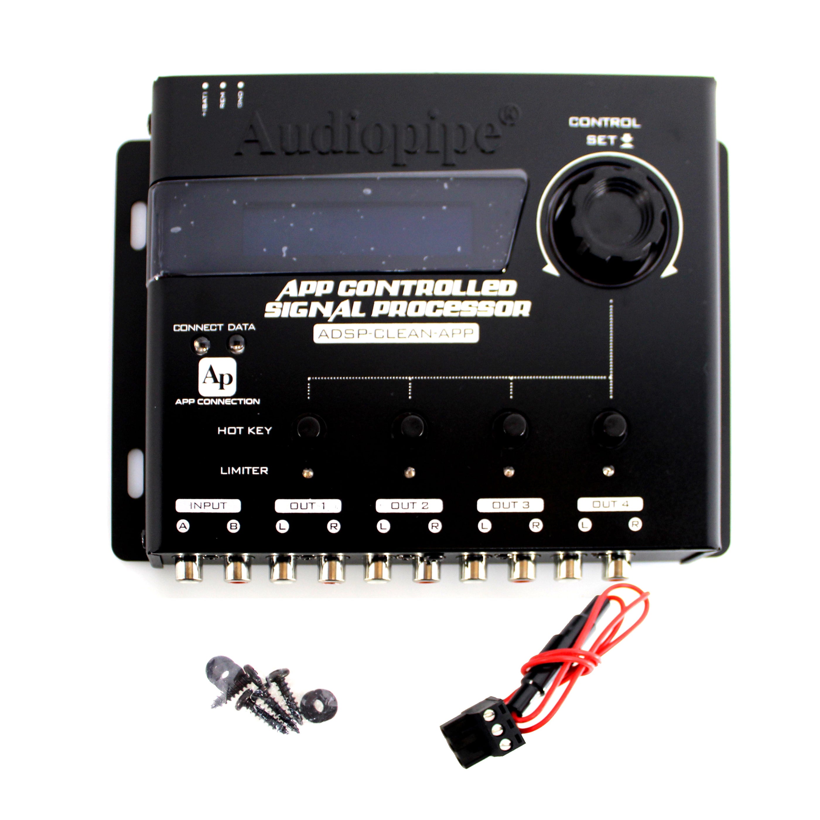 Audiopipe DSP 12 Band 4 Output BT Graphic EQ Crossover Digital Signal ...