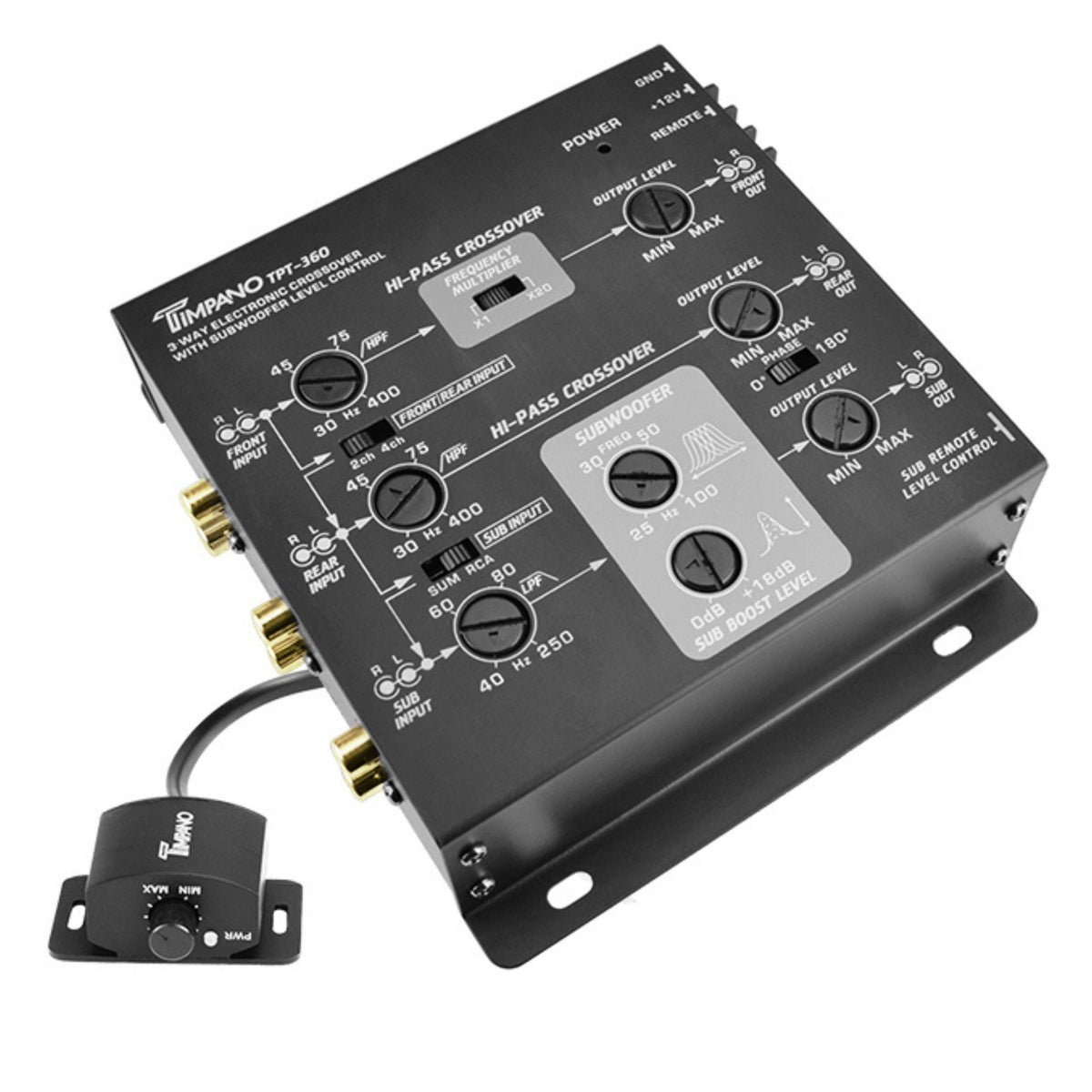 Timpano 3-Way Electronic Crossover 2/4/6 Channel Input 5-Volt RCA Outp ...