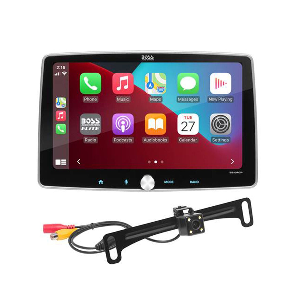 BOSS 10.1" BT Touchscreen Digital Radio 1 Din Apple CarPlay & Camera ...
